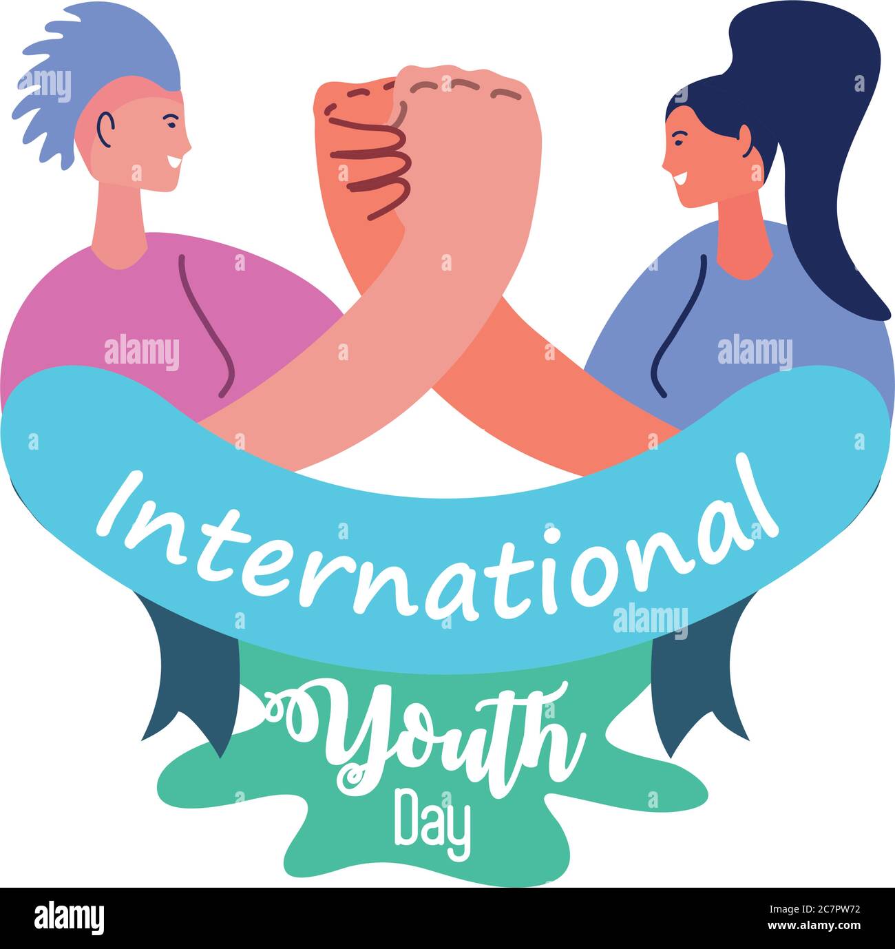 people celebrating the international youth day vector illustration ...