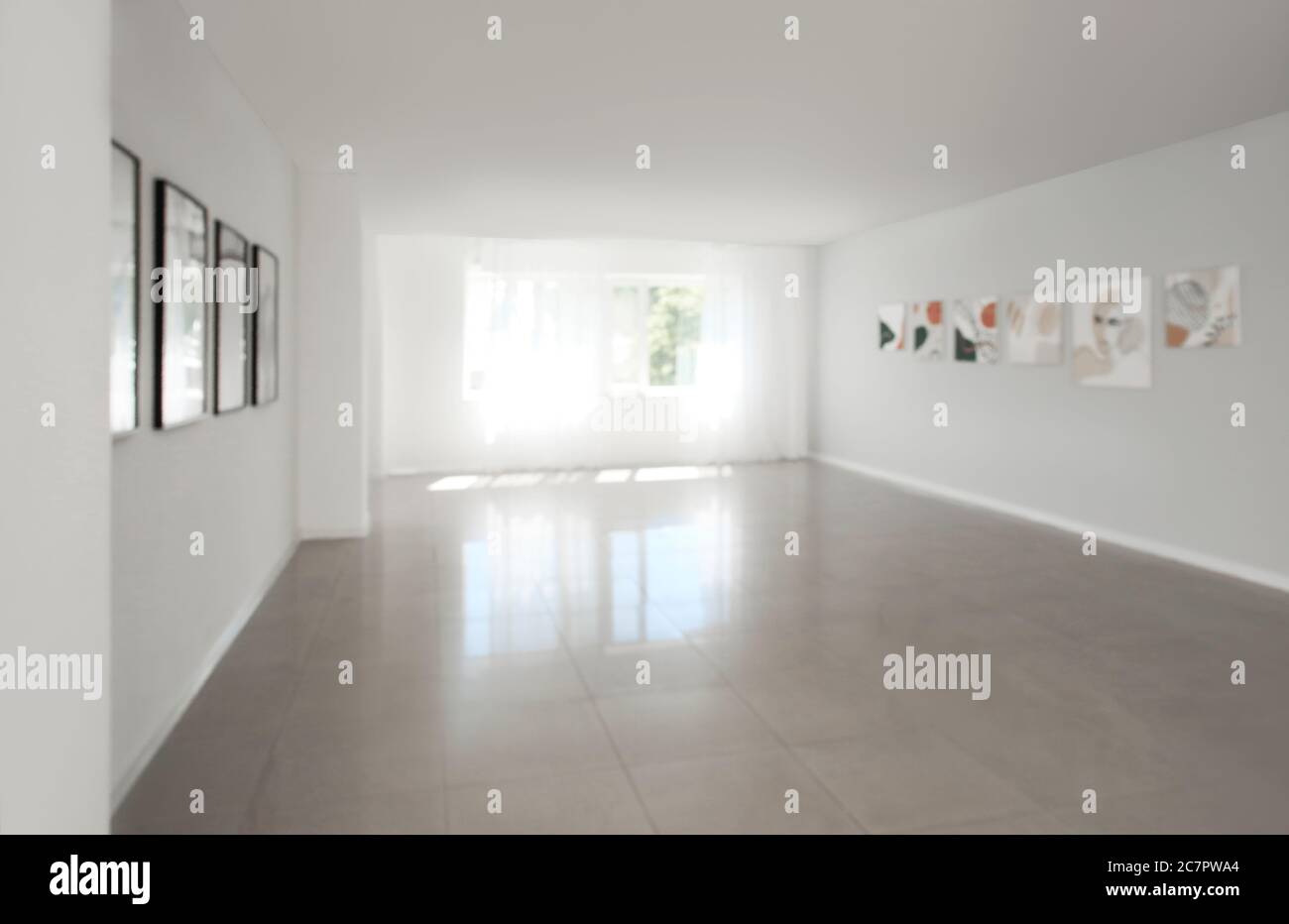 Interior of modern art gallery Stock Photo - Alamy