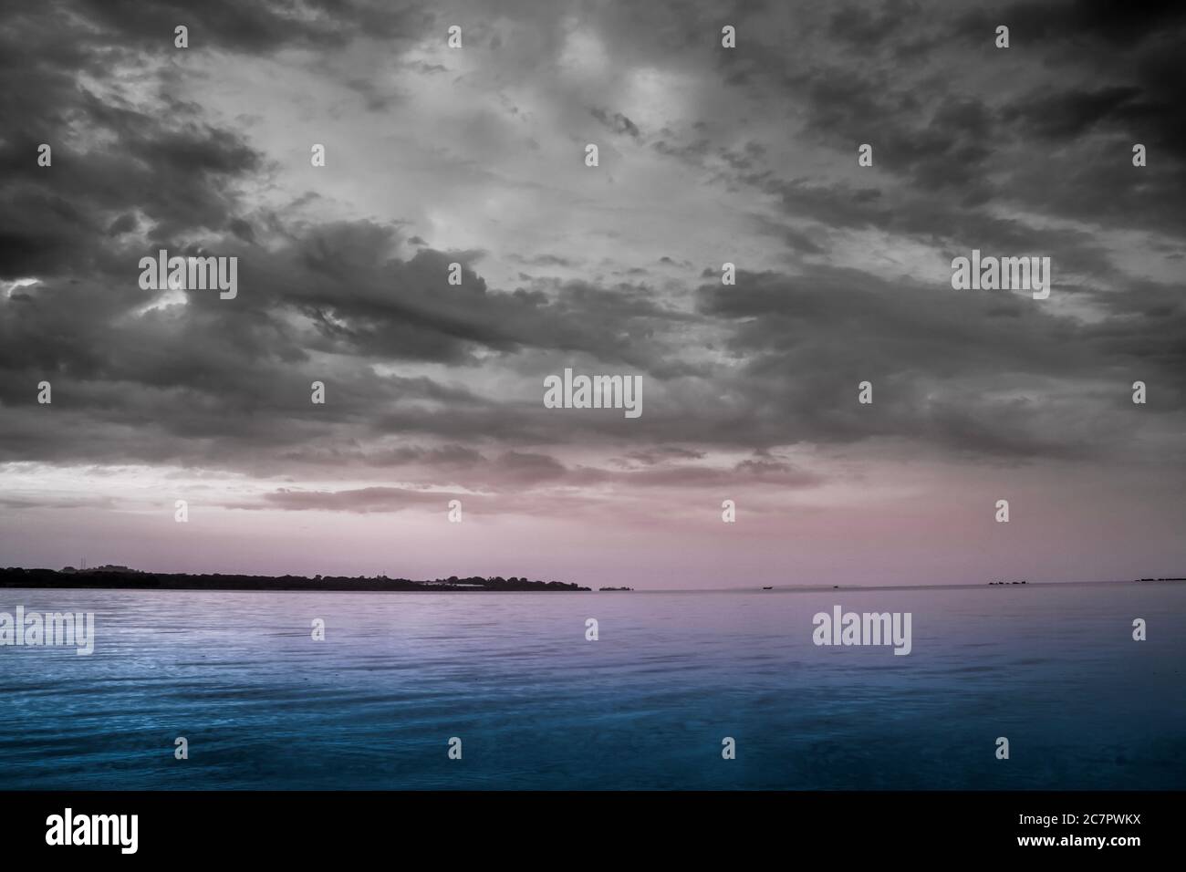 Sunset view of Lake Victoria shoreline, Entebbe, Uganda, Africa Stock ...
