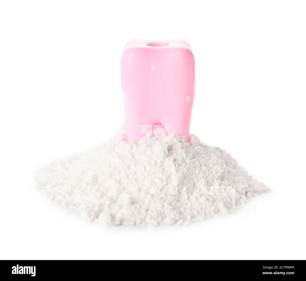 Dental powder with tooth on white background Stock Photo - Alamy
