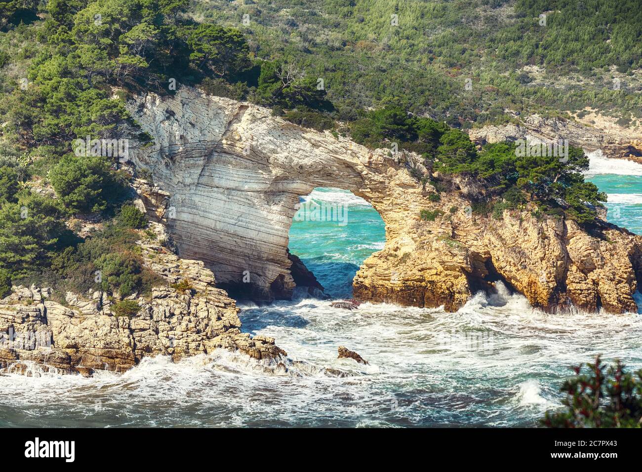 Gargano coast: San Felice arch (Architello). Vieste, San Felice arch ...