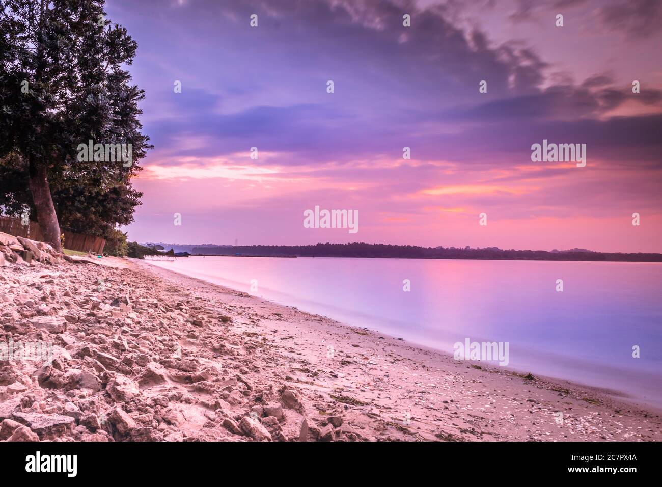 Sunset view of Lake Victoria shoreline, Entebbe, Uganda, Africa Stock ...