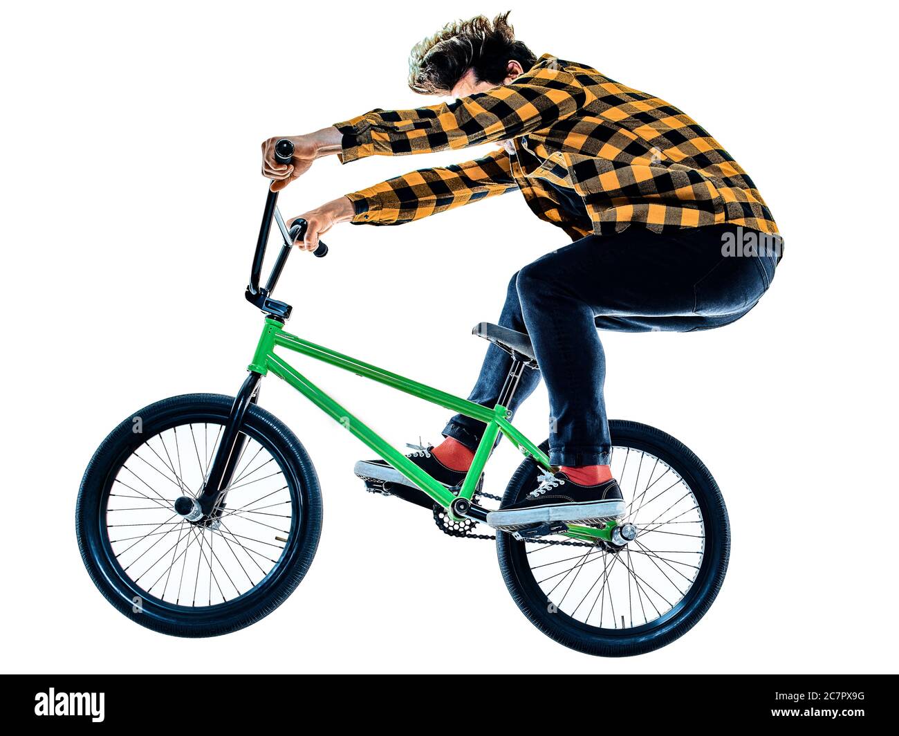 Cyclist side view white background hi-res stock photography and images ...