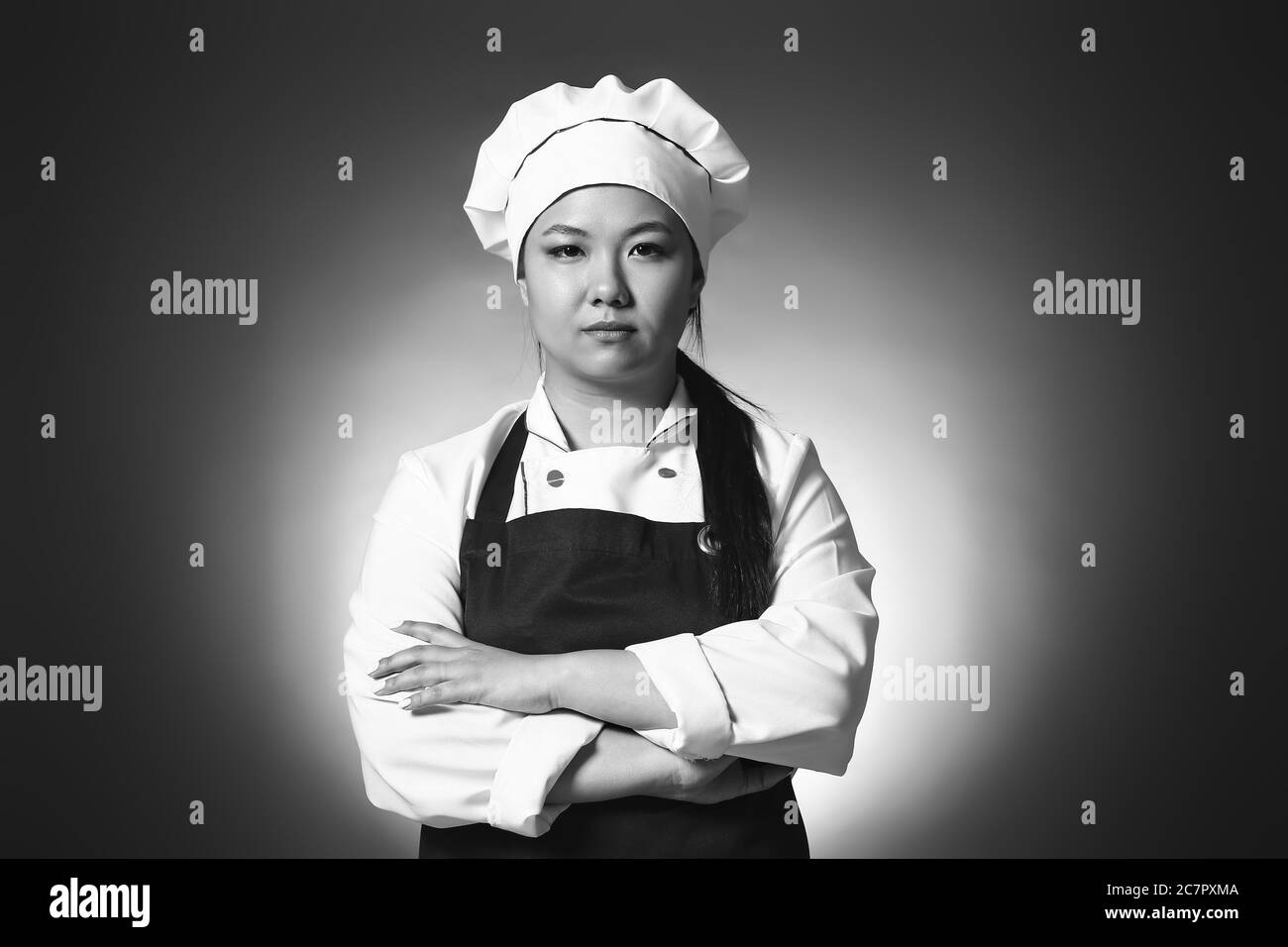 Beautiful female chef Black and White Stock Photos & Images - Alamy
