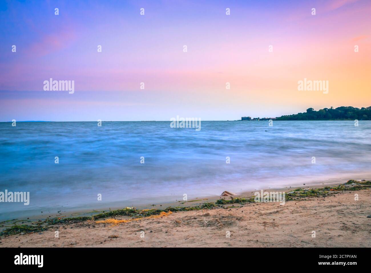 Sunset view of Lake Victoria Shoreline, Entebbe, Uganda, Africa Stock ...