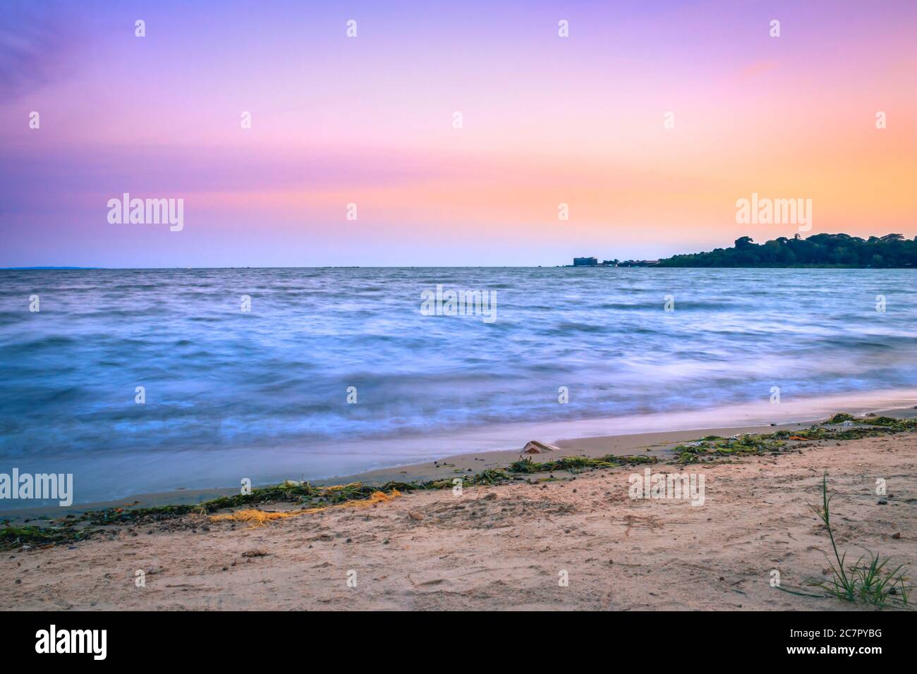 Sunset view of Lake Victoria Shoreline, Entebbe, Uganda, Africa Stock ...