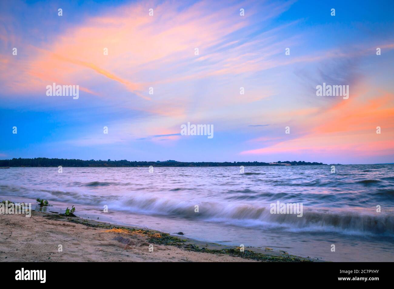 Sunset view of Lake Victoria Shoreline, Entebbe, Uganda, Africa Stock ...
