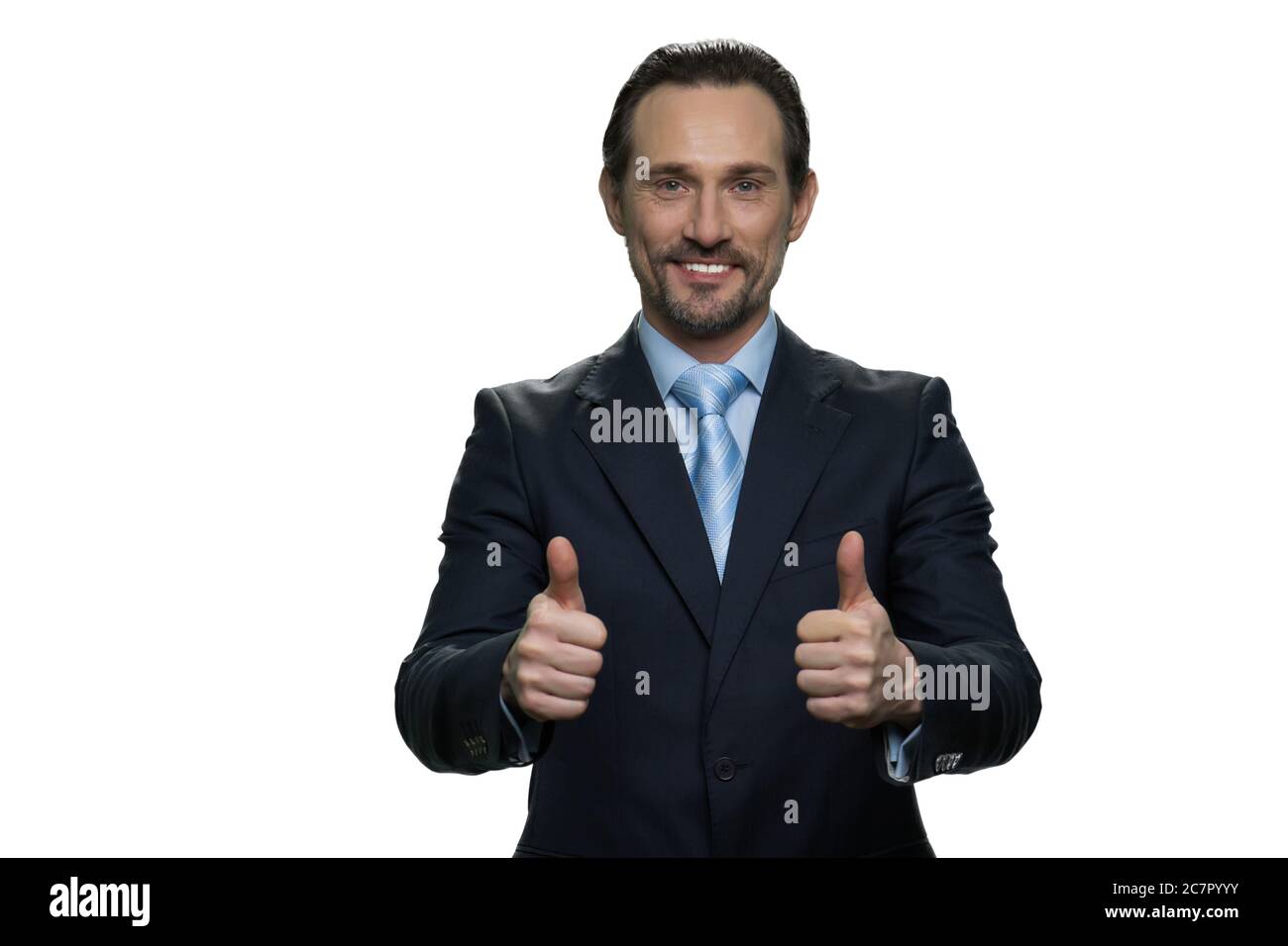 American boss showing his support and doing thumbs up Stock Photo - Alamy