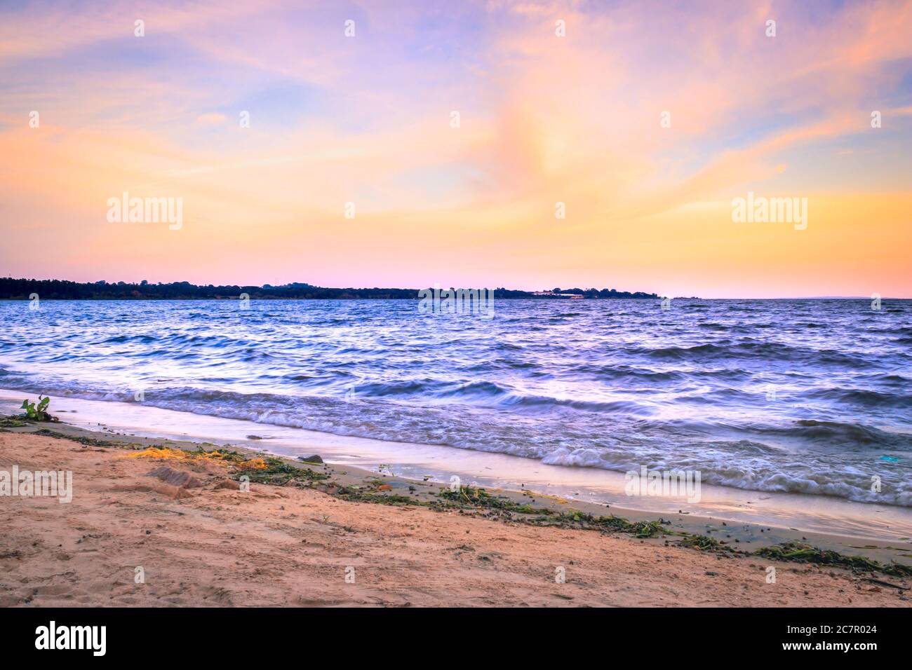 Sunset view of Lake Victoria Shoreline, Entebbe, Uganda, Africa Stock ...