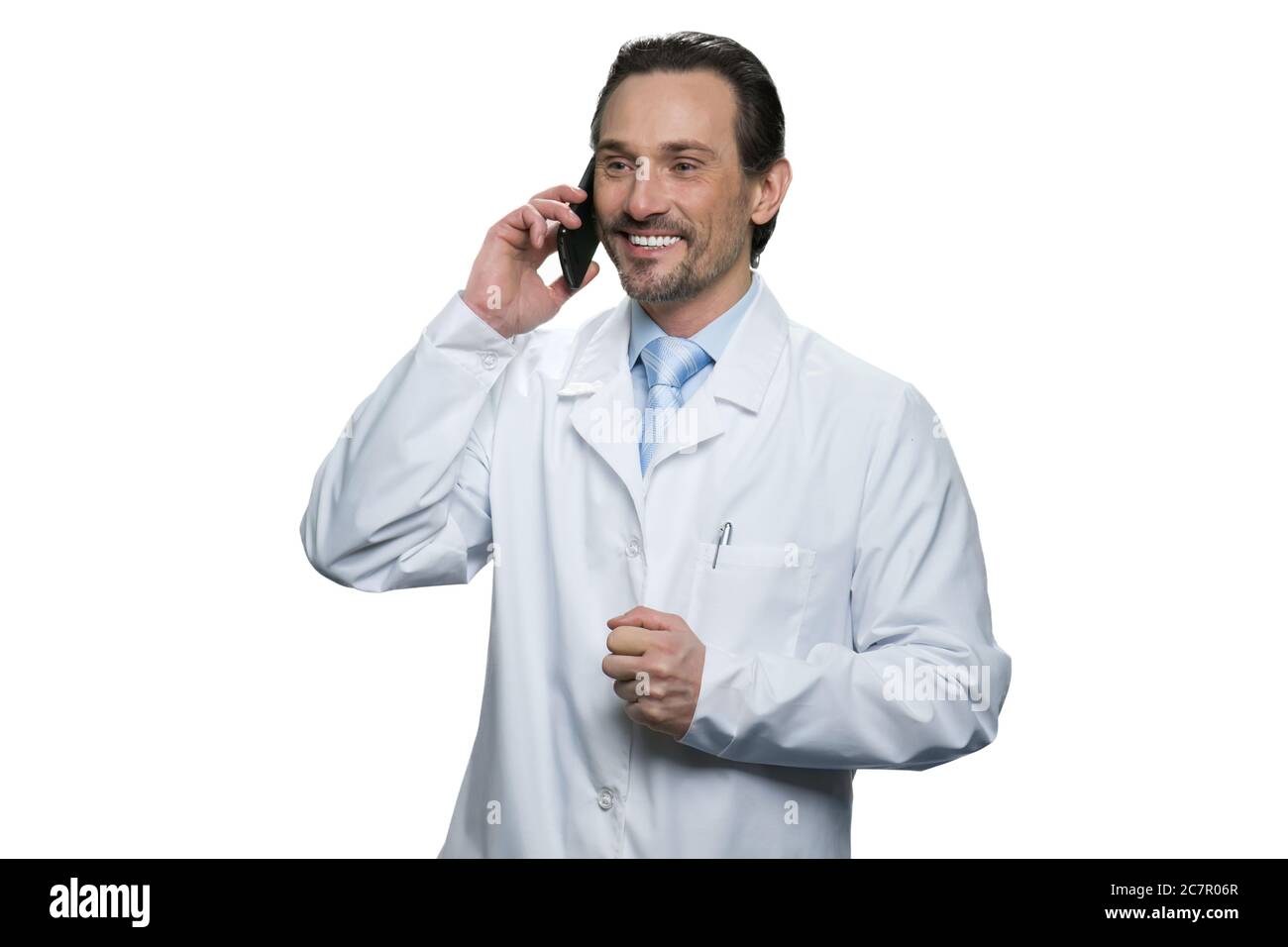 Cheerful middle aged doctor talking hi-res stock photography and images ...