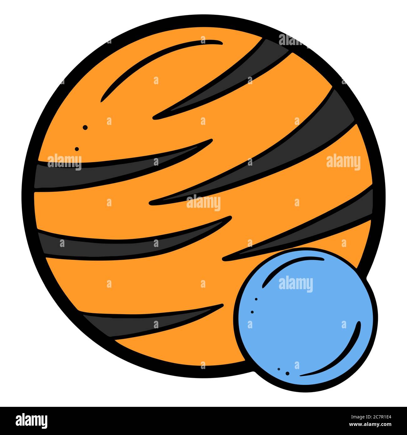 Cartoon Illustration of An Imaginary Plant in Space for Logo or Icon ...