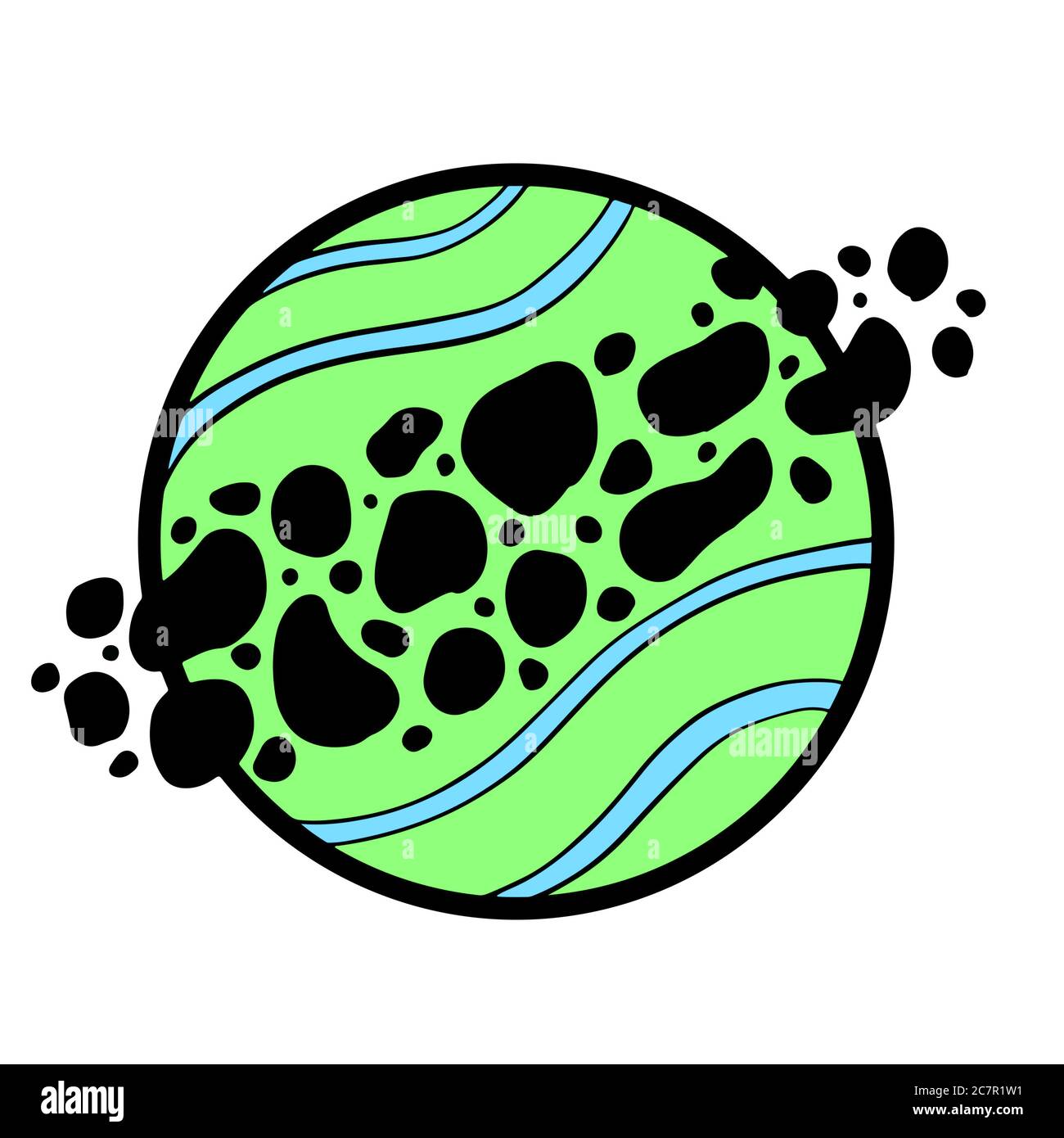 Cartoon Illustration of An Imaginary Plant in Space for Logo or Icon ...