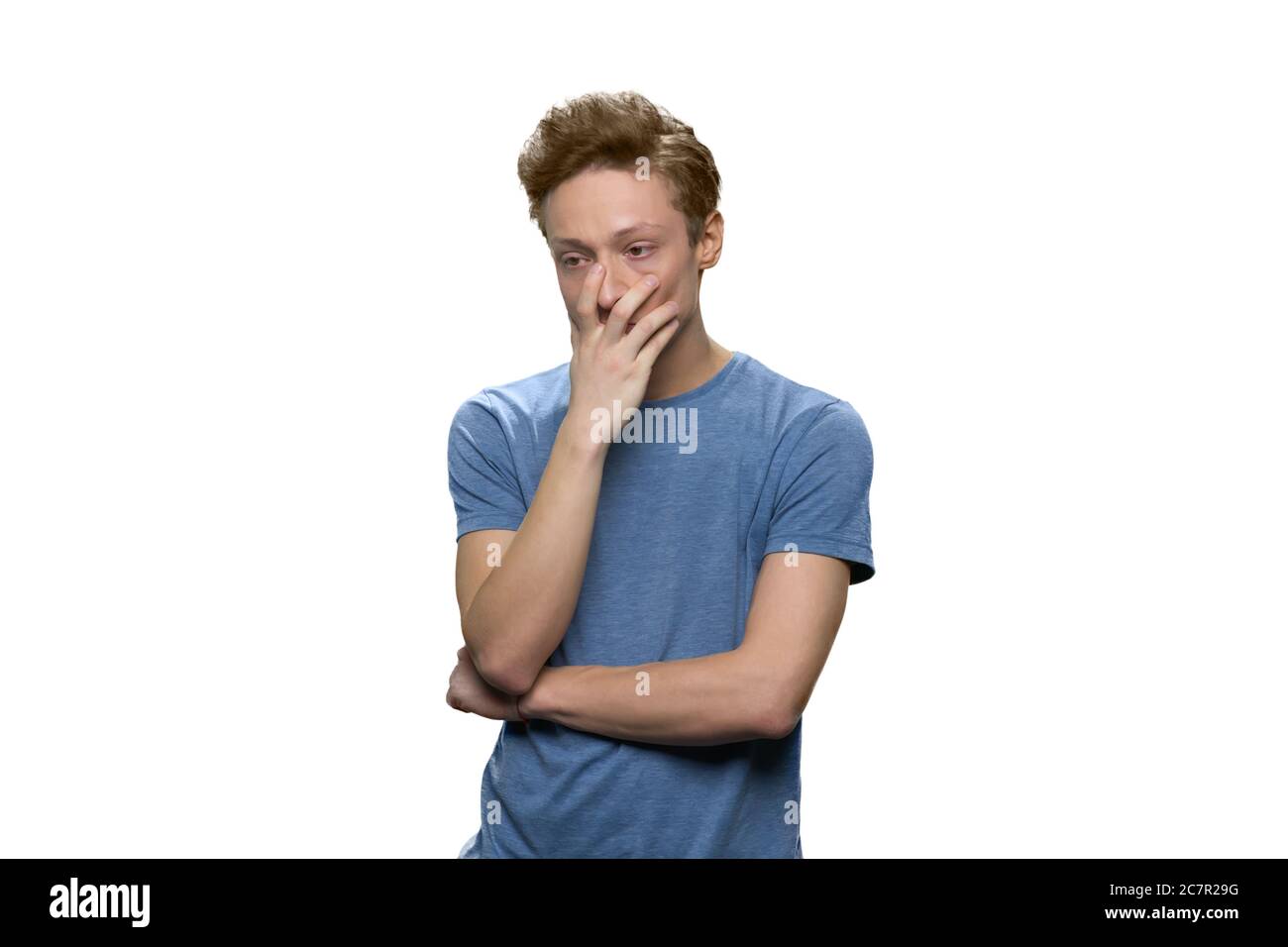 Portrait of teenage boy with depression Stock Photo - Alamy