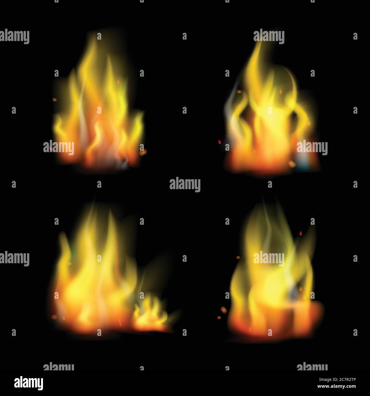 Realistic fire set Stock Vector Image & Art - Alamy