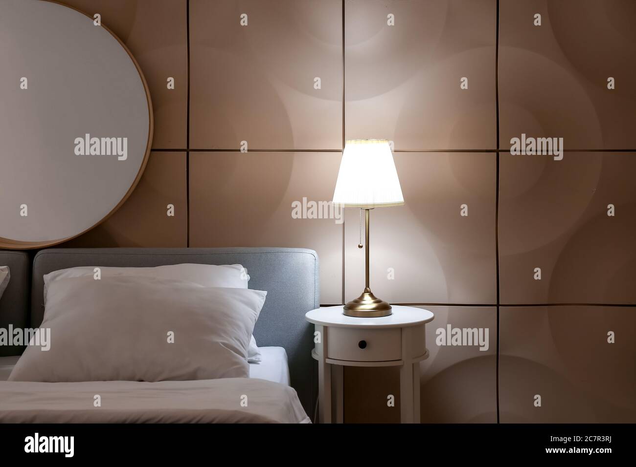 Interior of modern hotel room in evening Stock Photo - Alamy