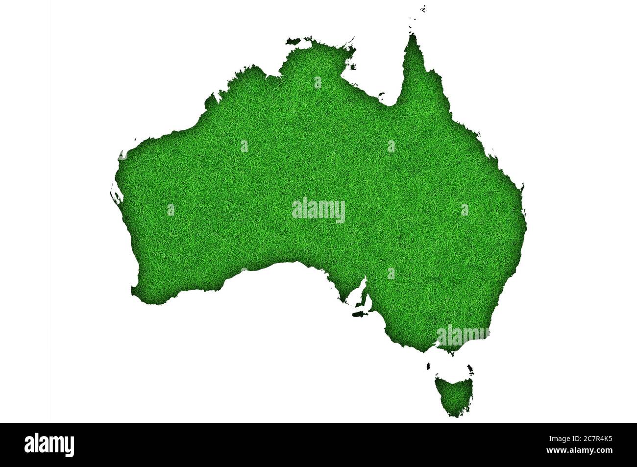 Map of Australia on green felt Stock Photo - Alamy