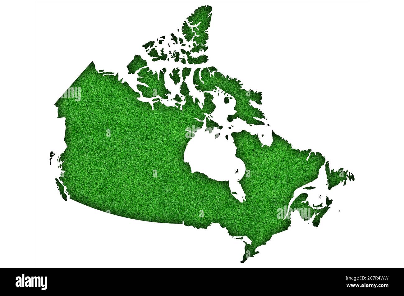 Map of Canada on green felt Stock Photo - Alamy
