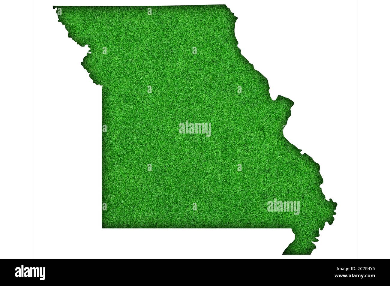 Map of Missouri on green felt Stock Photo - Alamy
