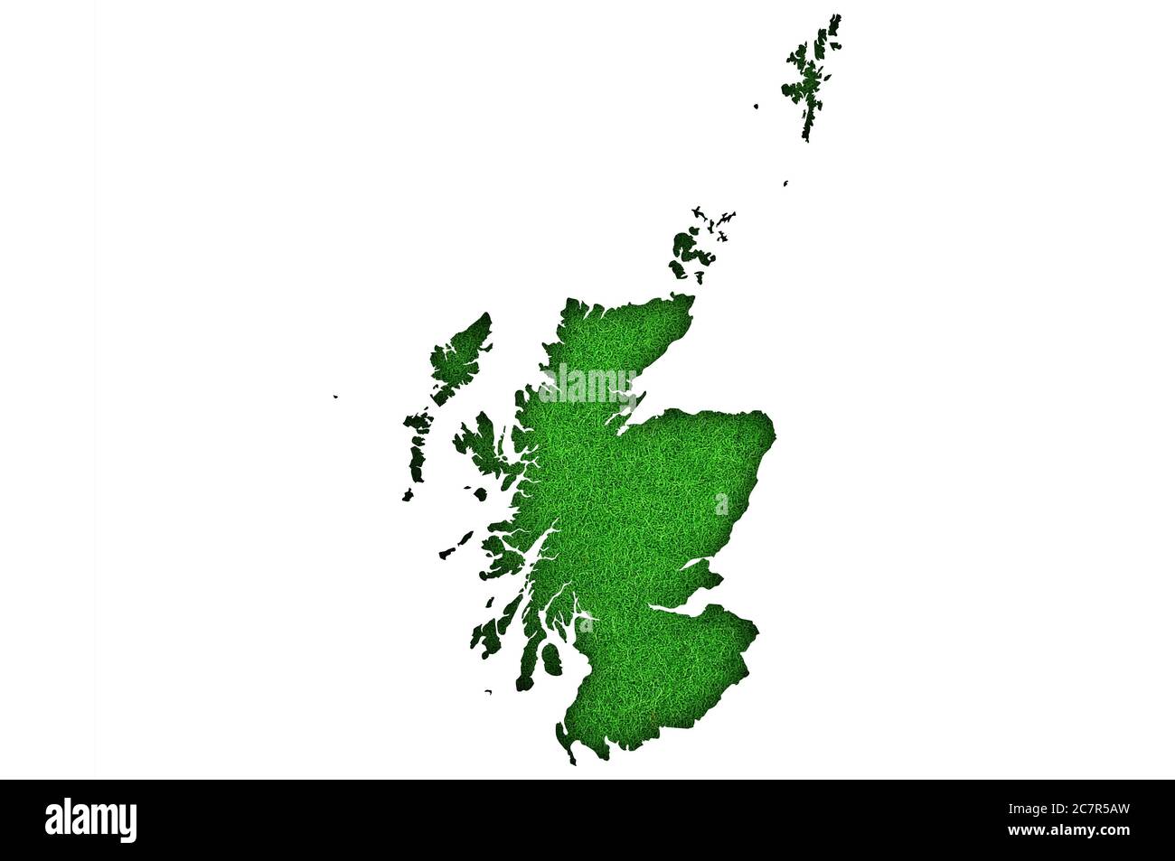 Map of Scotland on green felt Stock Photo - Alamy