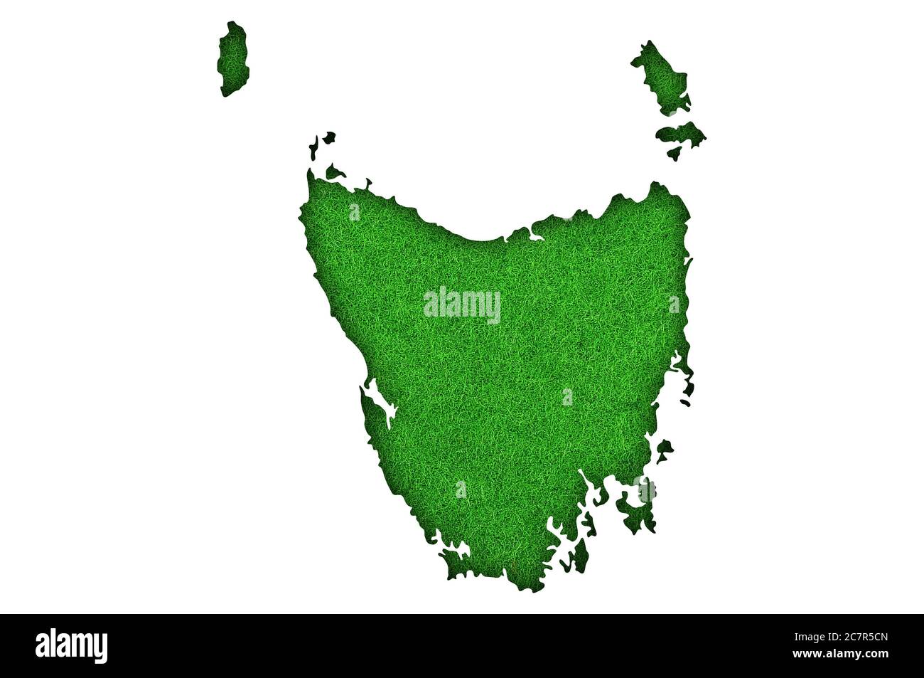 Map of Tasmania on green felt Stock Photo - Alamy