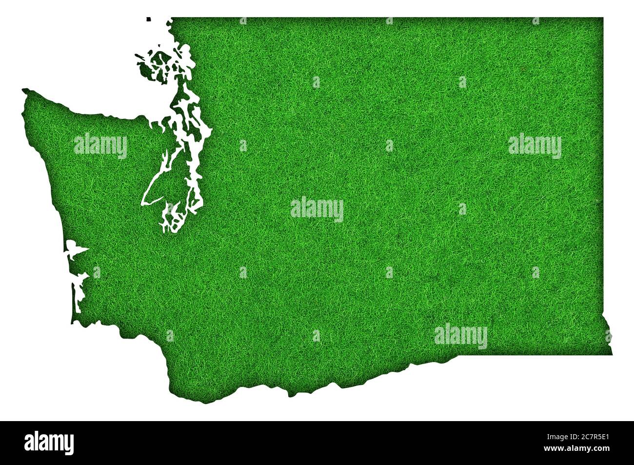 Map of Washington on green felt Stock Photo - Alamy