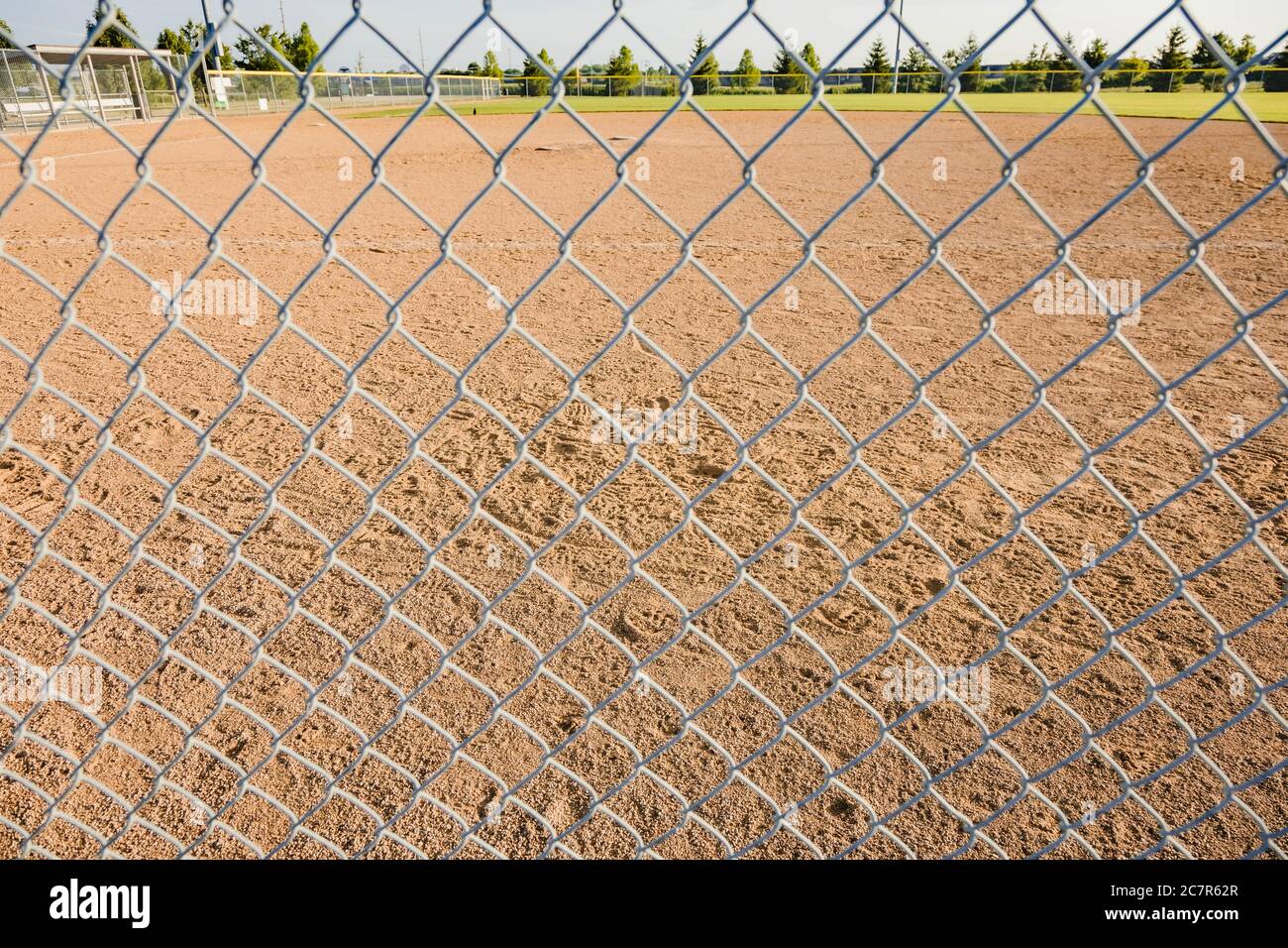 infield of a baseball diamond in the early morning Stock Photo - Alamy