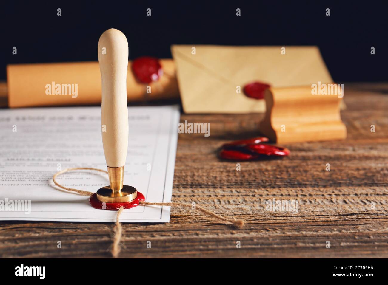 Wax notary seal on document hi-res stock photography and images - Alamy