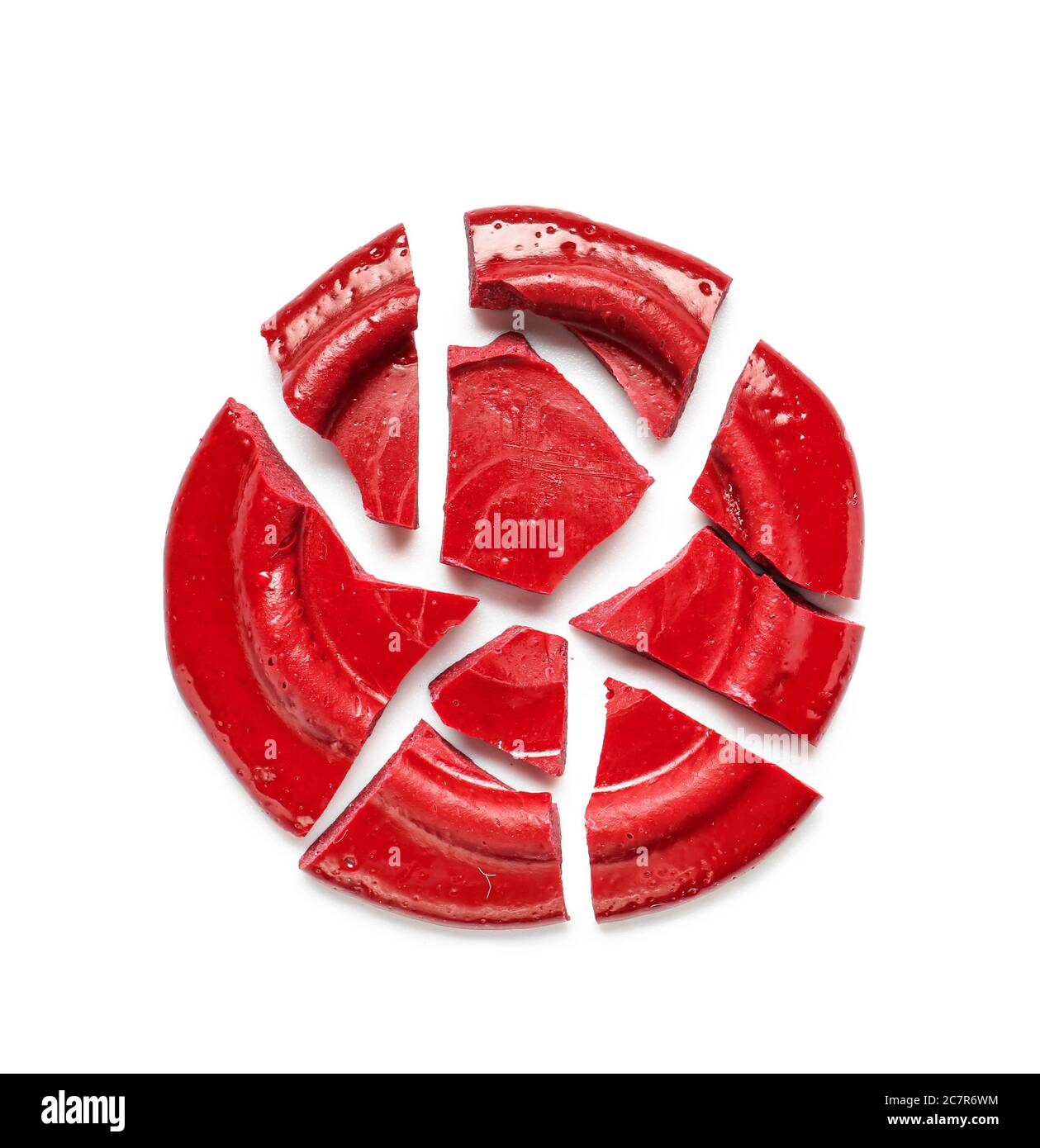 Broken wax seal stamp on white background Stock Photo - Alamy