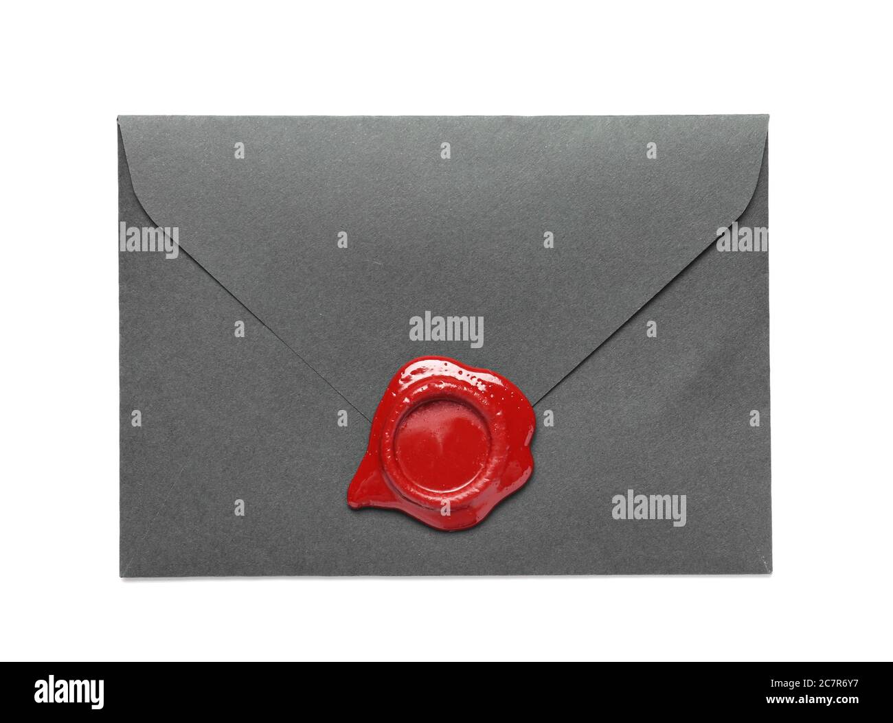 Envelope with wax seal stamp on white background Stock Photo - Alamy