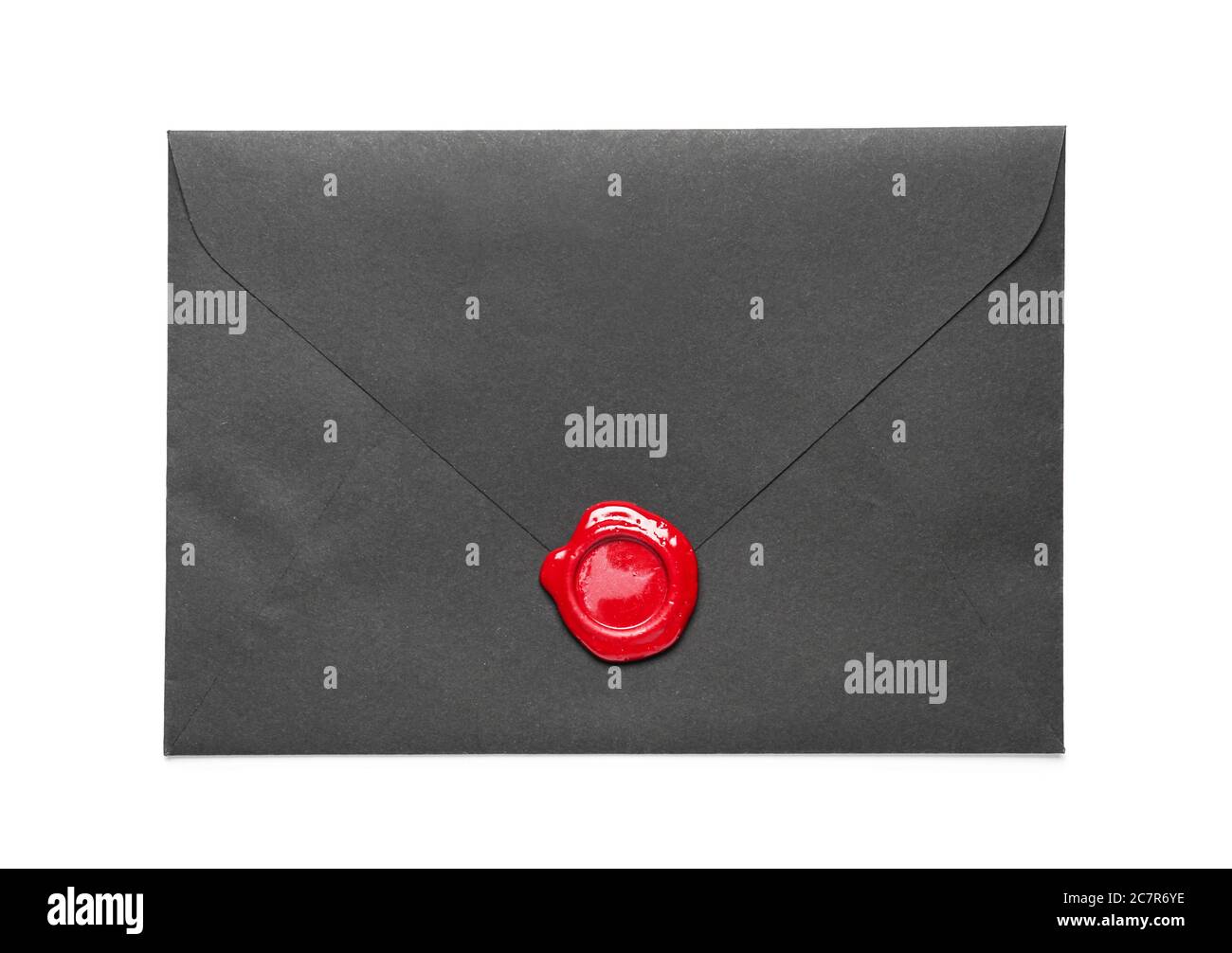 Envelope with wax seal stamp on white background Stock Photo - Alamy