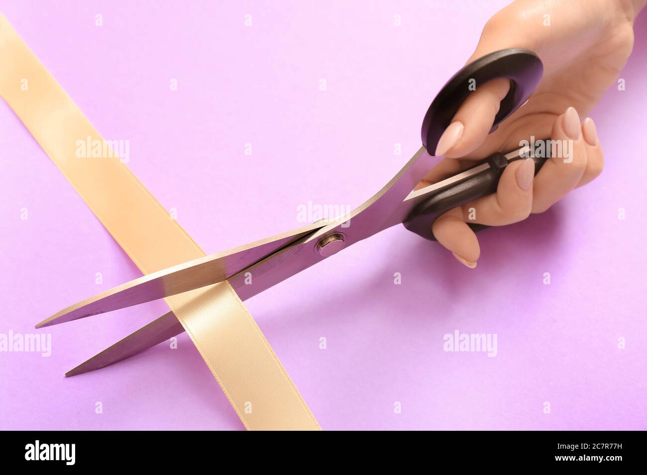 Woman cutting ribbon hi-res stock photography and images - Alamy
