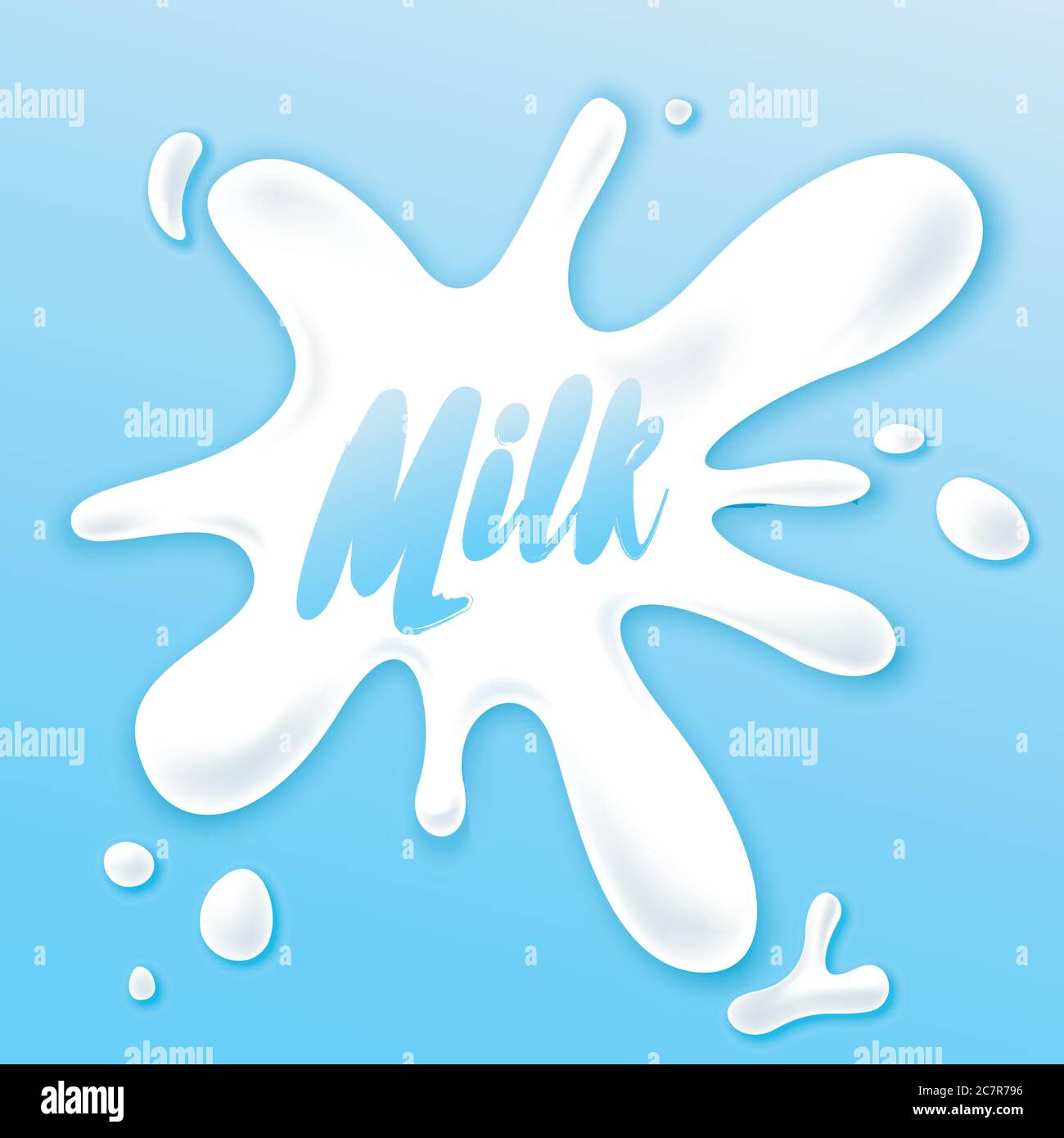 Ready-made concept of the advertising poster of milk with a bottle and ...