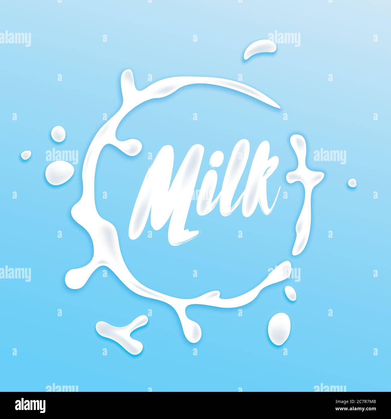 Ready-made concept of the advertising poster of milk with a bottle and ...