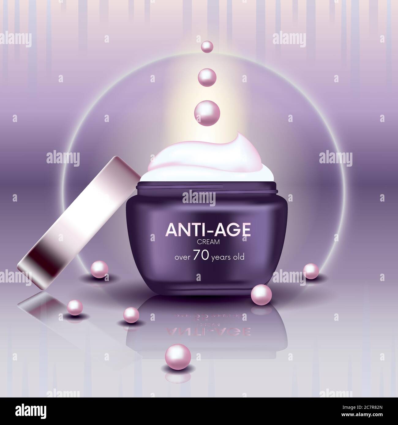 Ready design with a can of cream or cosmetic mask. Vector illustration ...