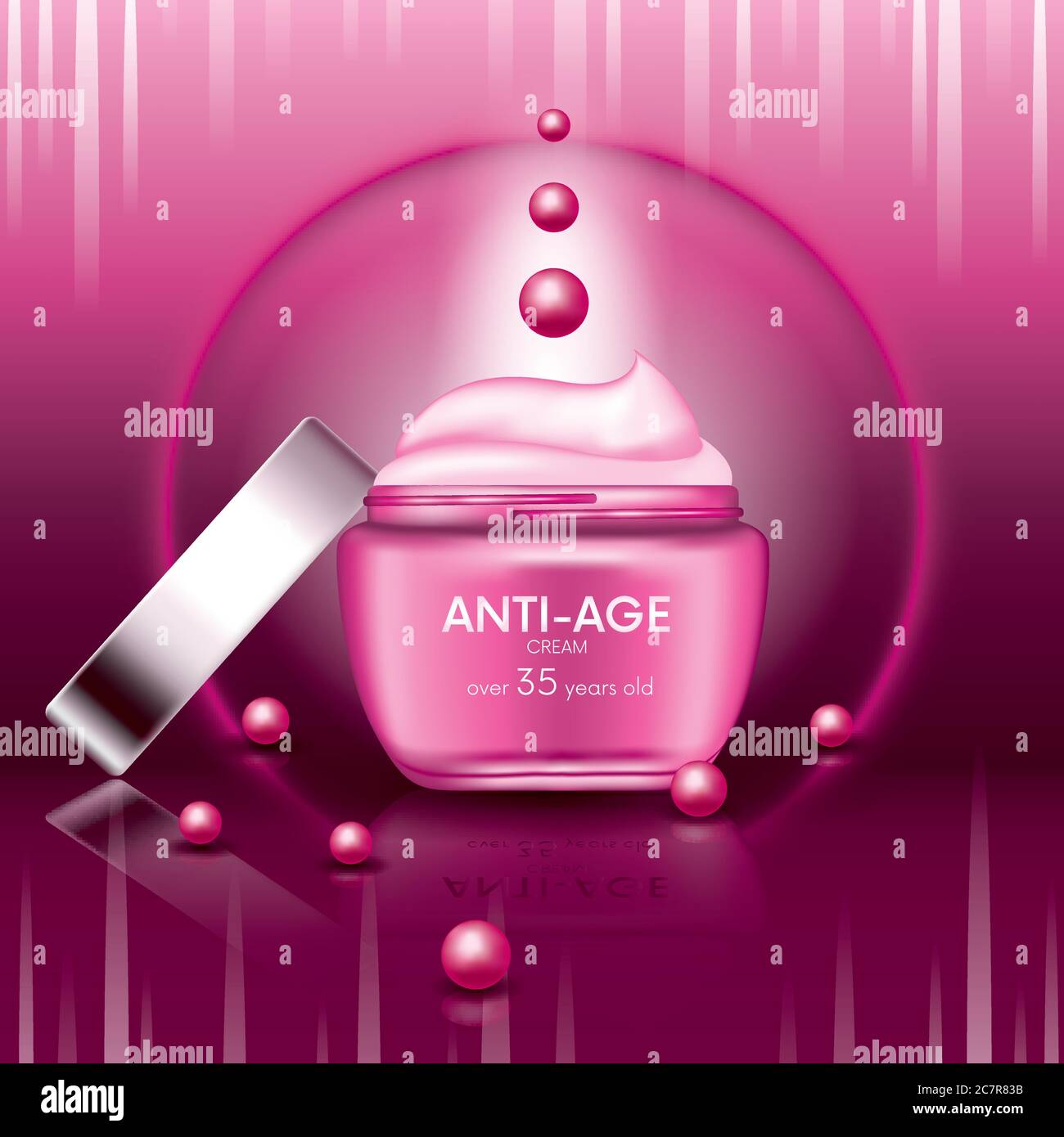 Ready design with a can of cream or cosmetic mask. Vector illustration ...
