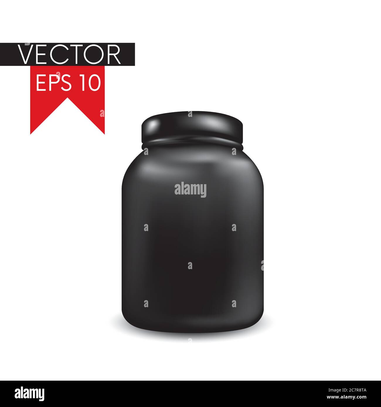 Dumbbells, capsules and a jar with creatine, protein. Vector ...