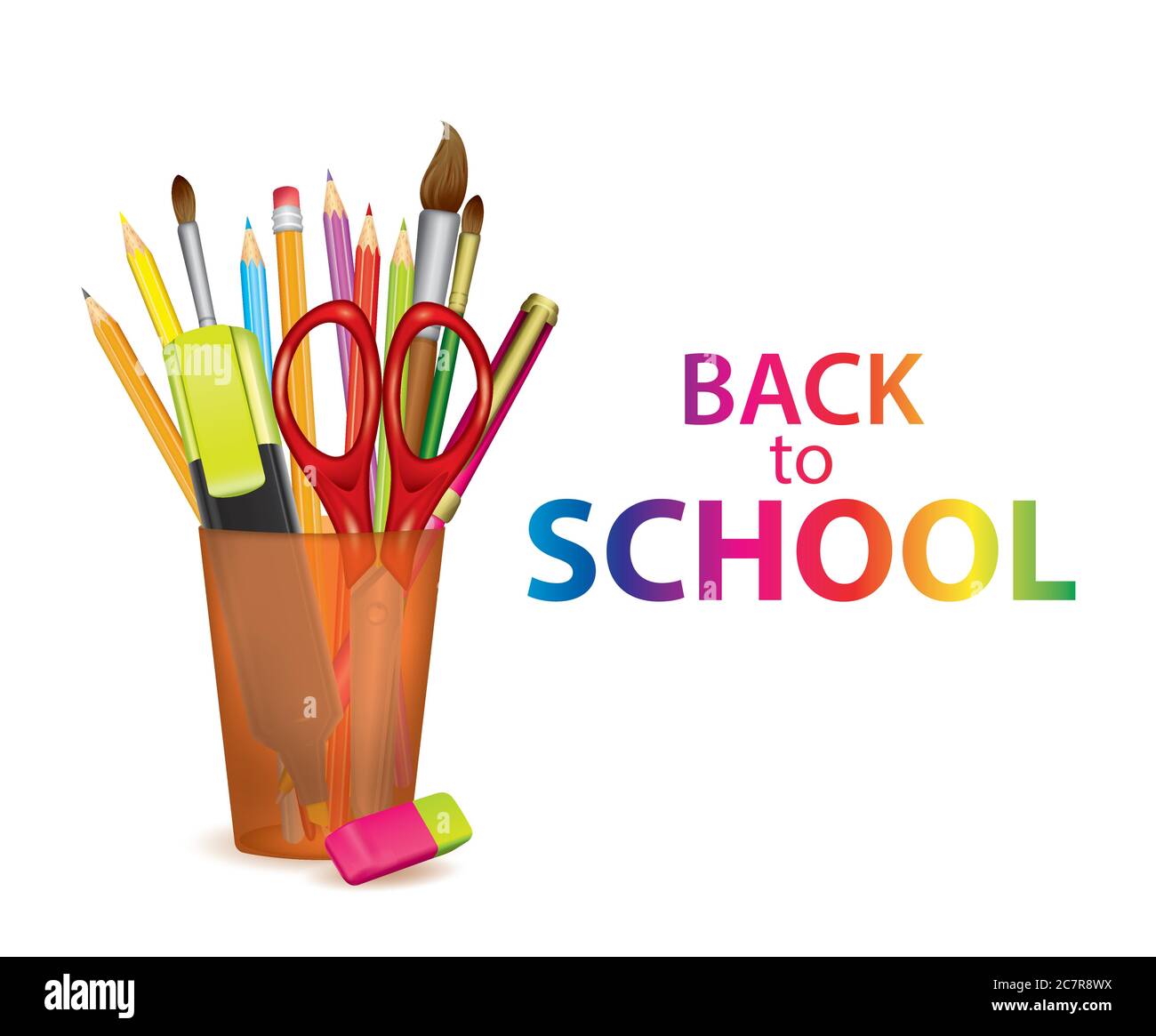 A set of school supplies. Ready design "Back to school." Vector ...