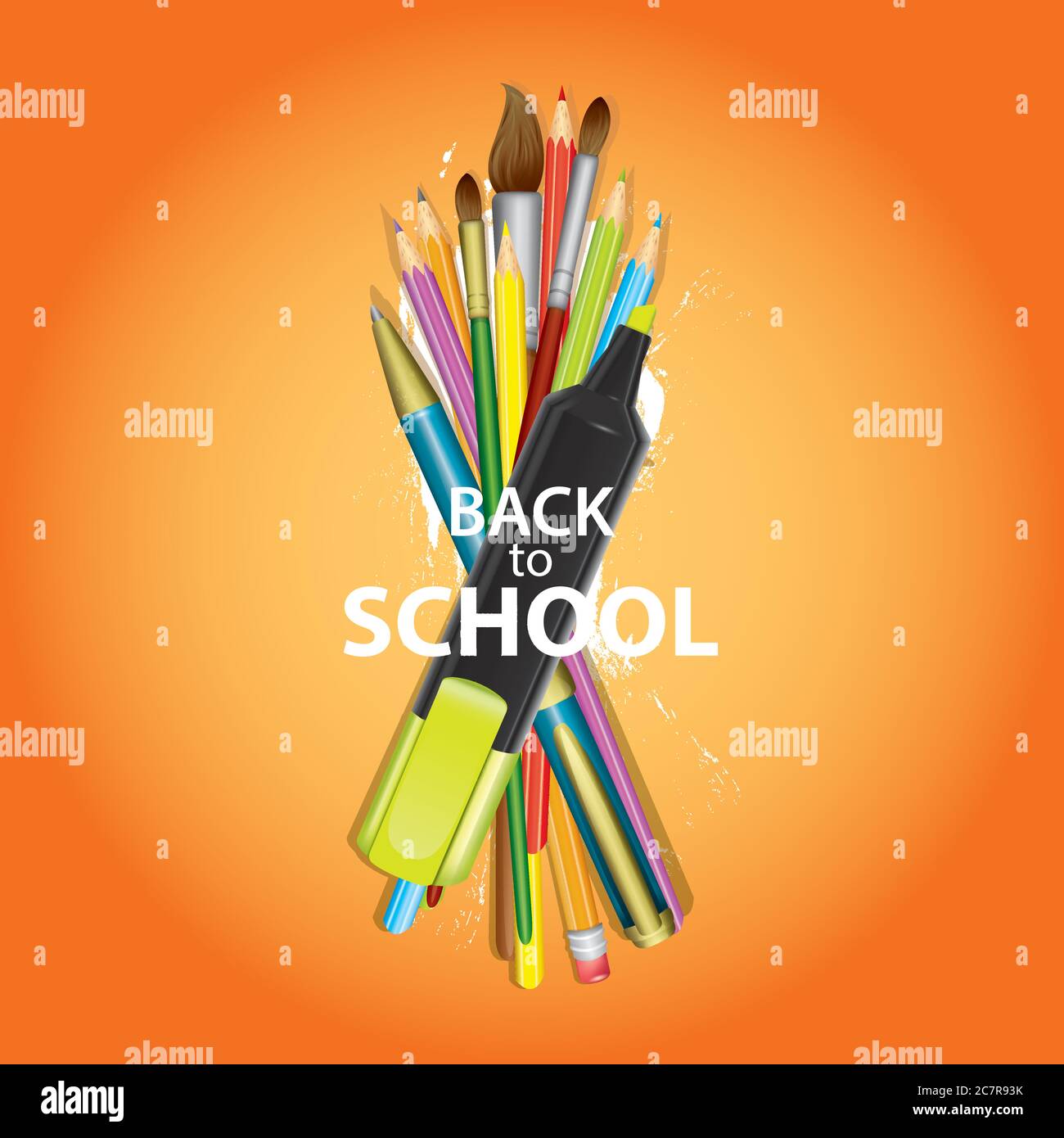 A set of school supplies. Ready design "Back to school." Vector ...