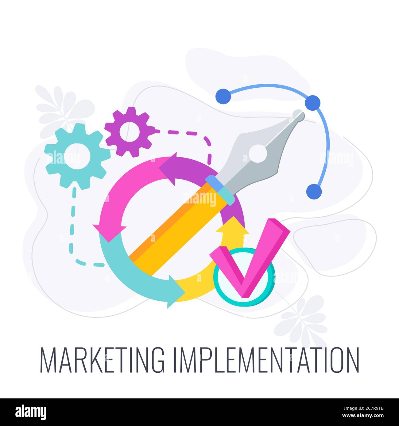 Marketing Implementation Icon. Flat vector cartoon illustration Stock ...