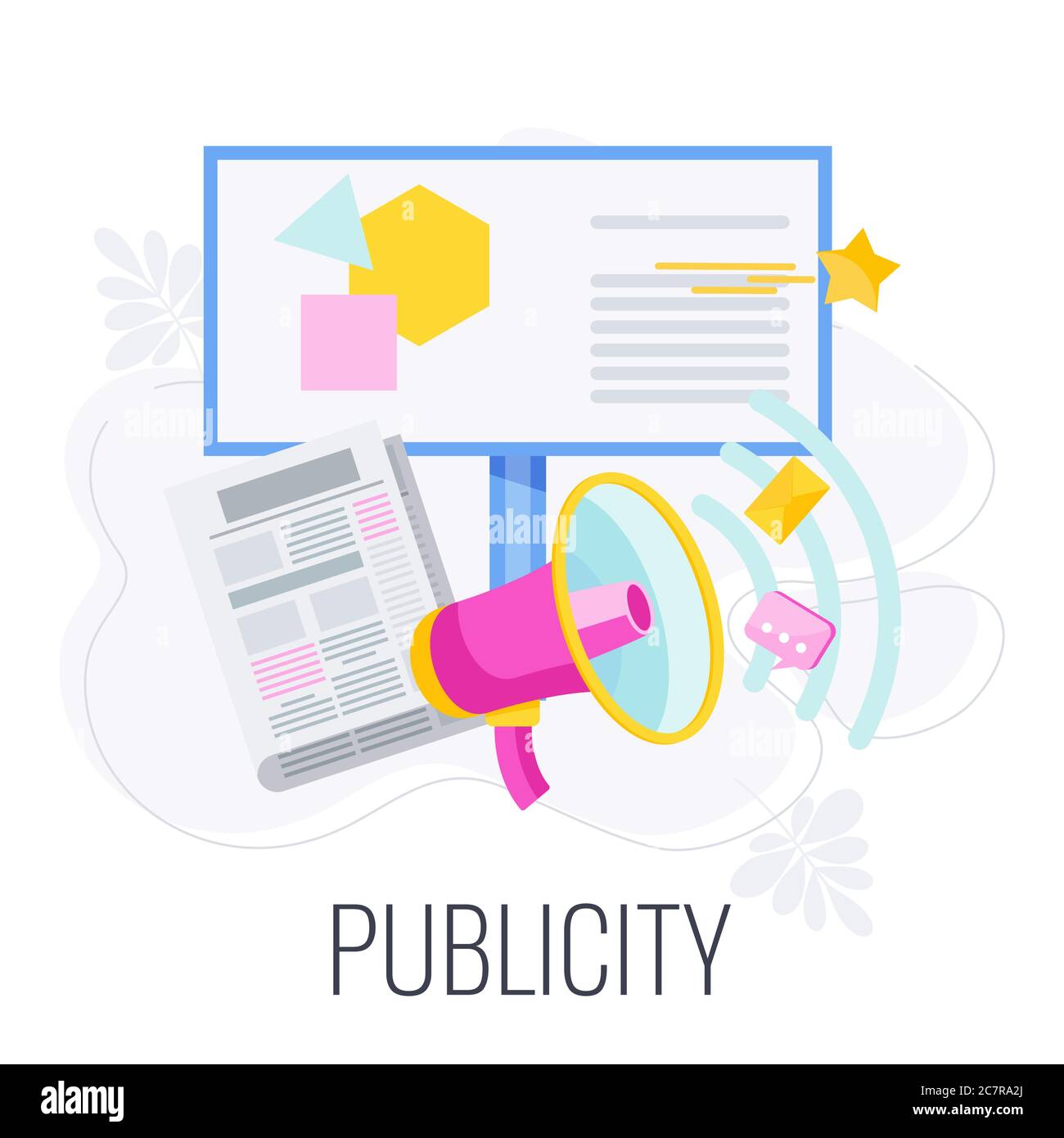 Publicity infographics icon. Flat vector cartoon illustration Stock ...