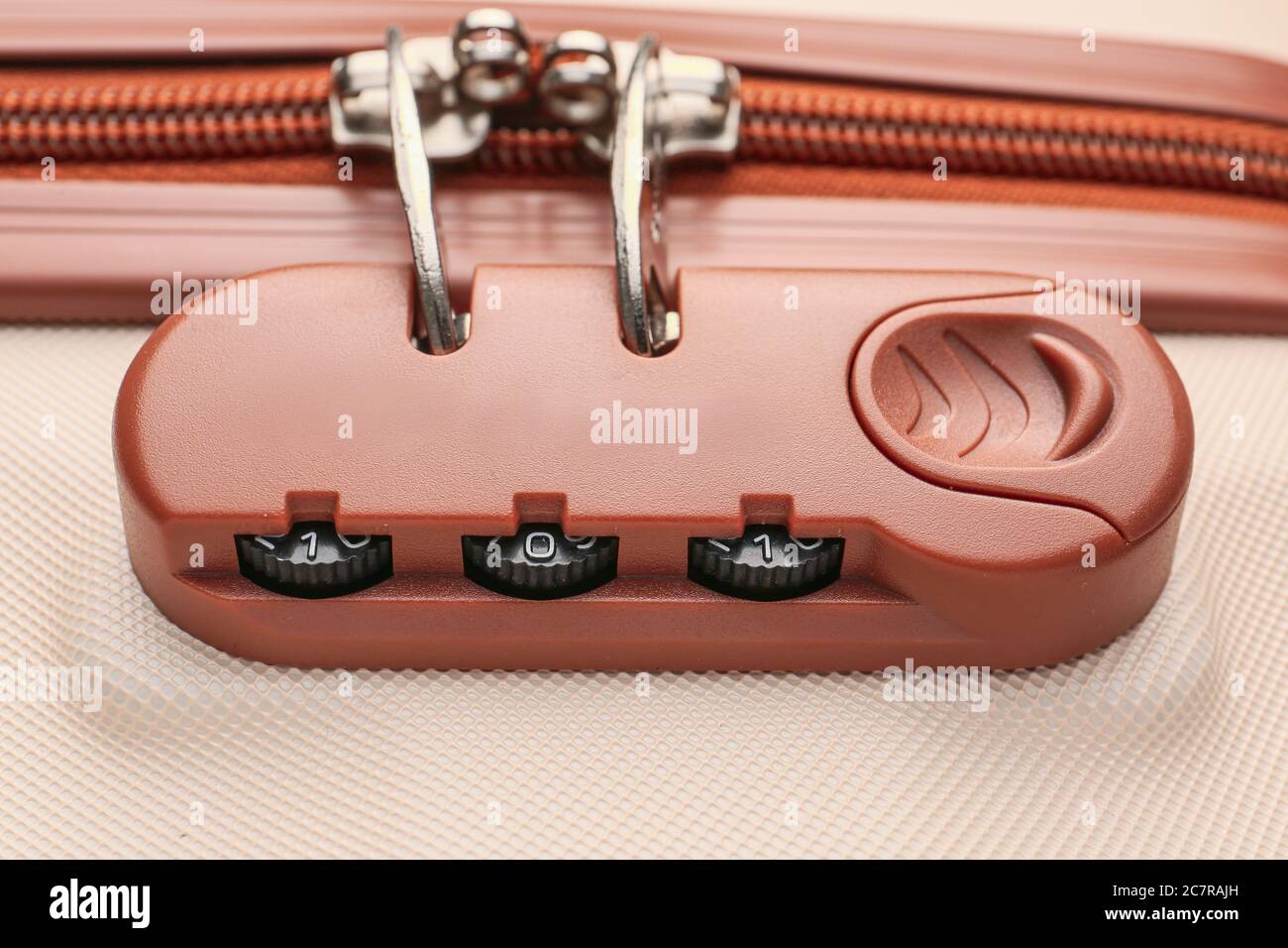 Suitcase with lock, closeup view Stock Photo - Alamy