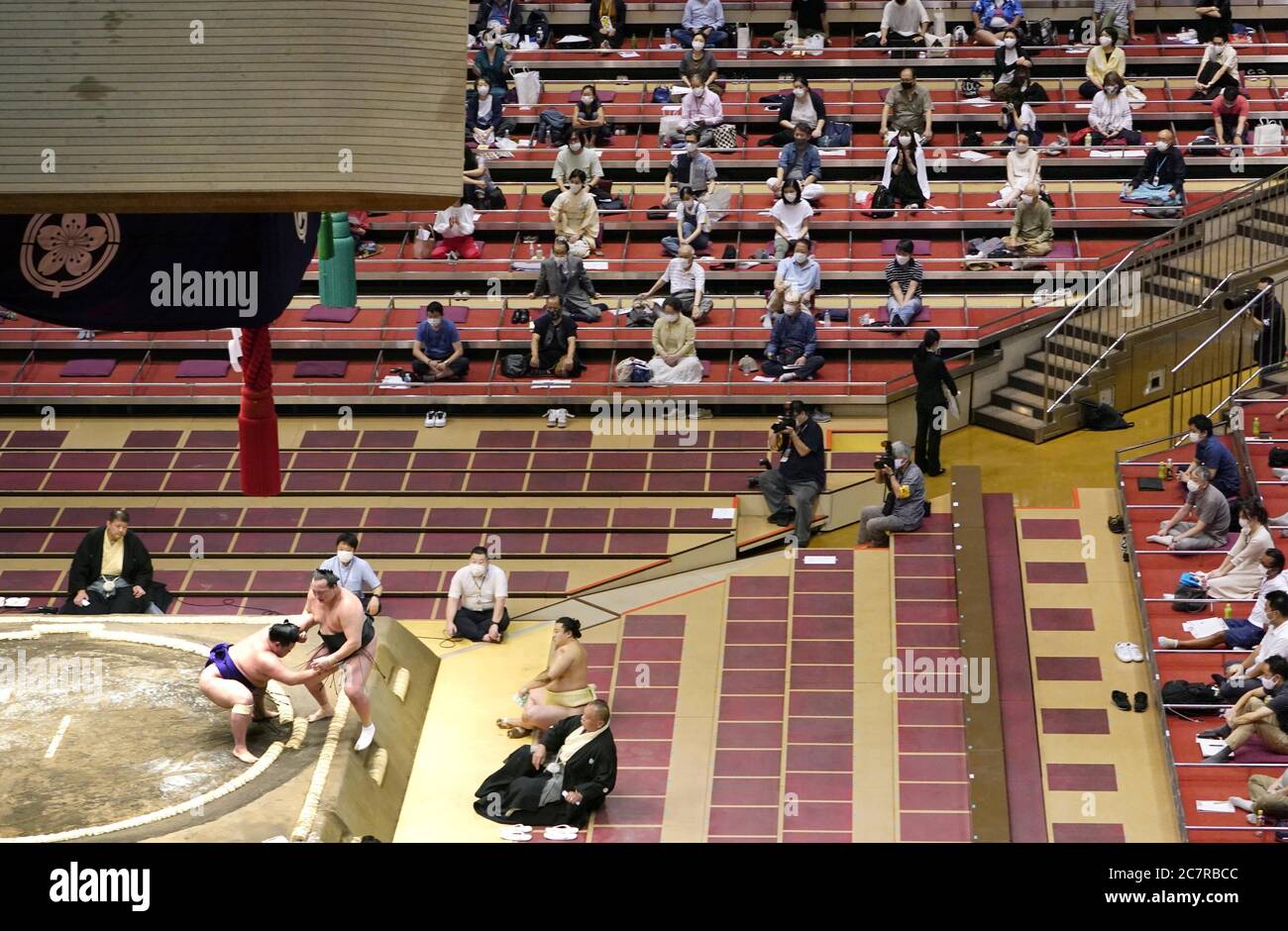Tokyo, Japan. 19th July, 2020. Ringside seats are closed and each ...