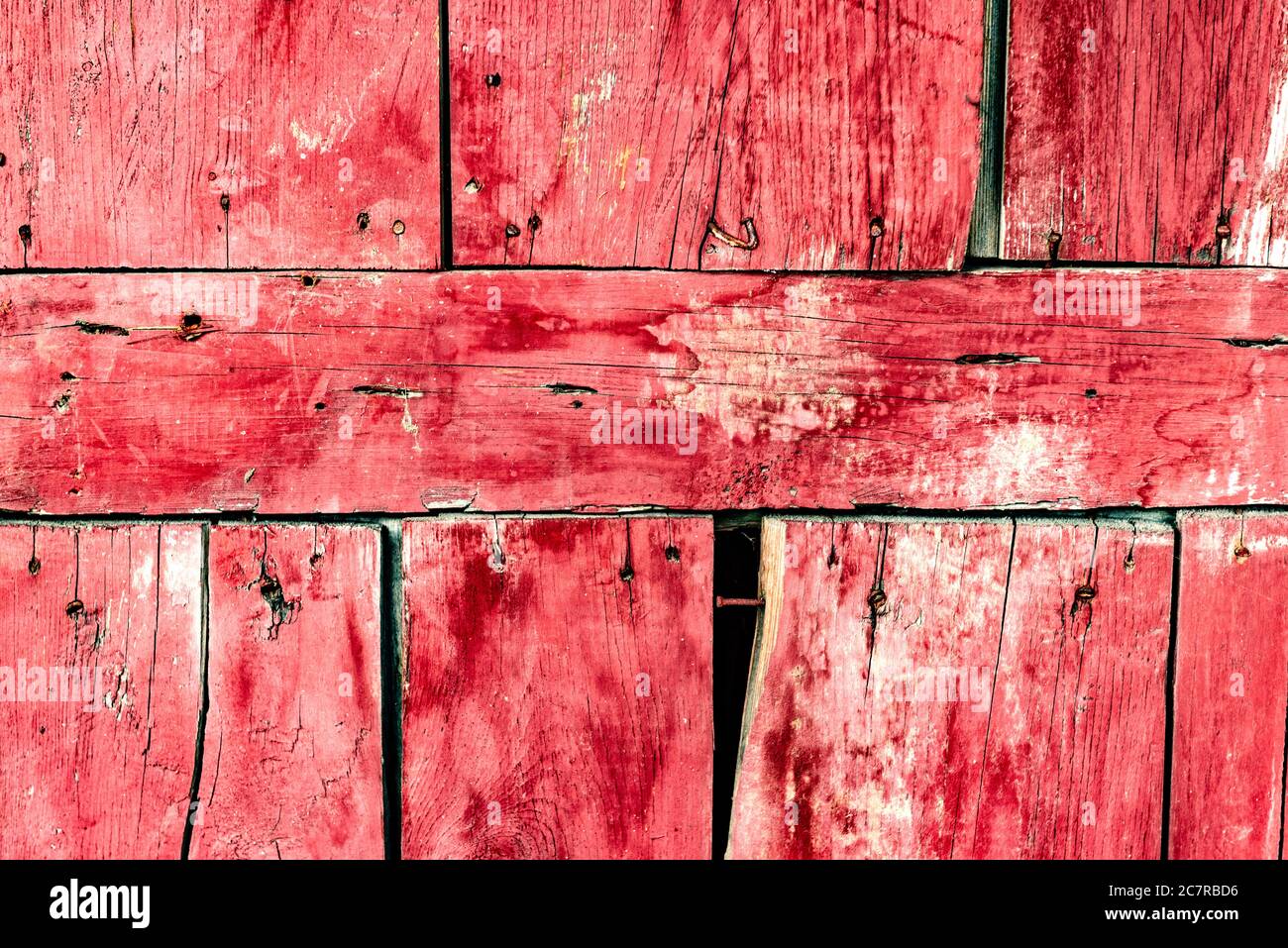 Painted red old wooden wall texture, rustic background Stock Photo - Alamy