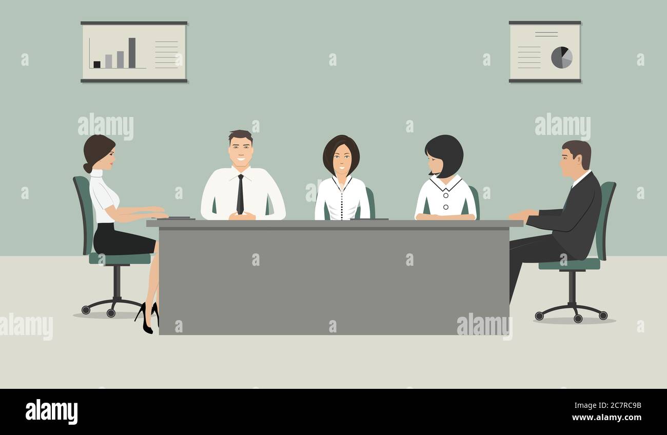 Meeting table cartoon hi-res stock photography and images - Alamy