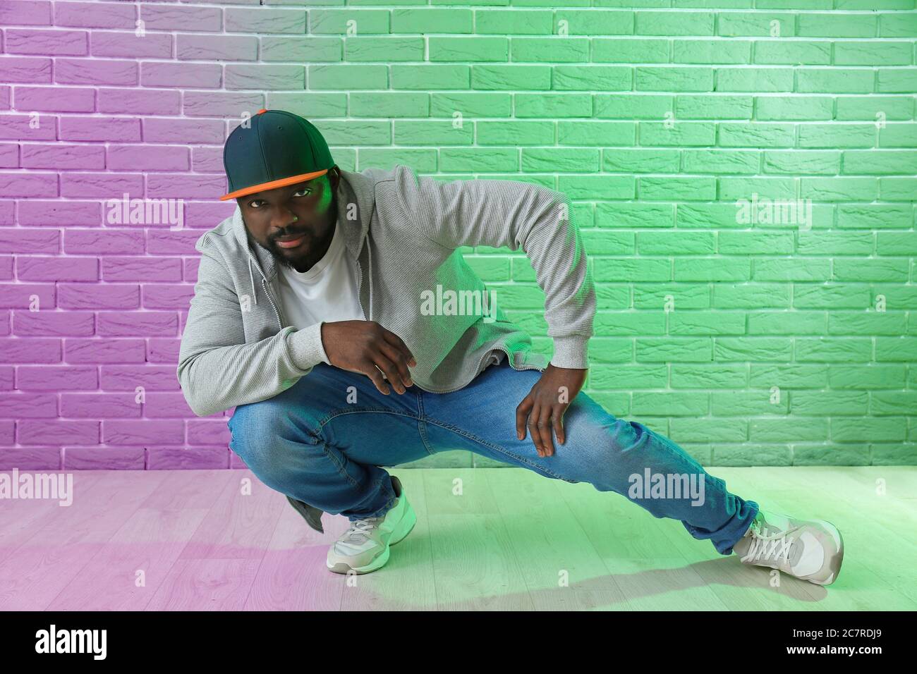 Male African-American hip-hop dancer in studio Stock Photo - Alamy