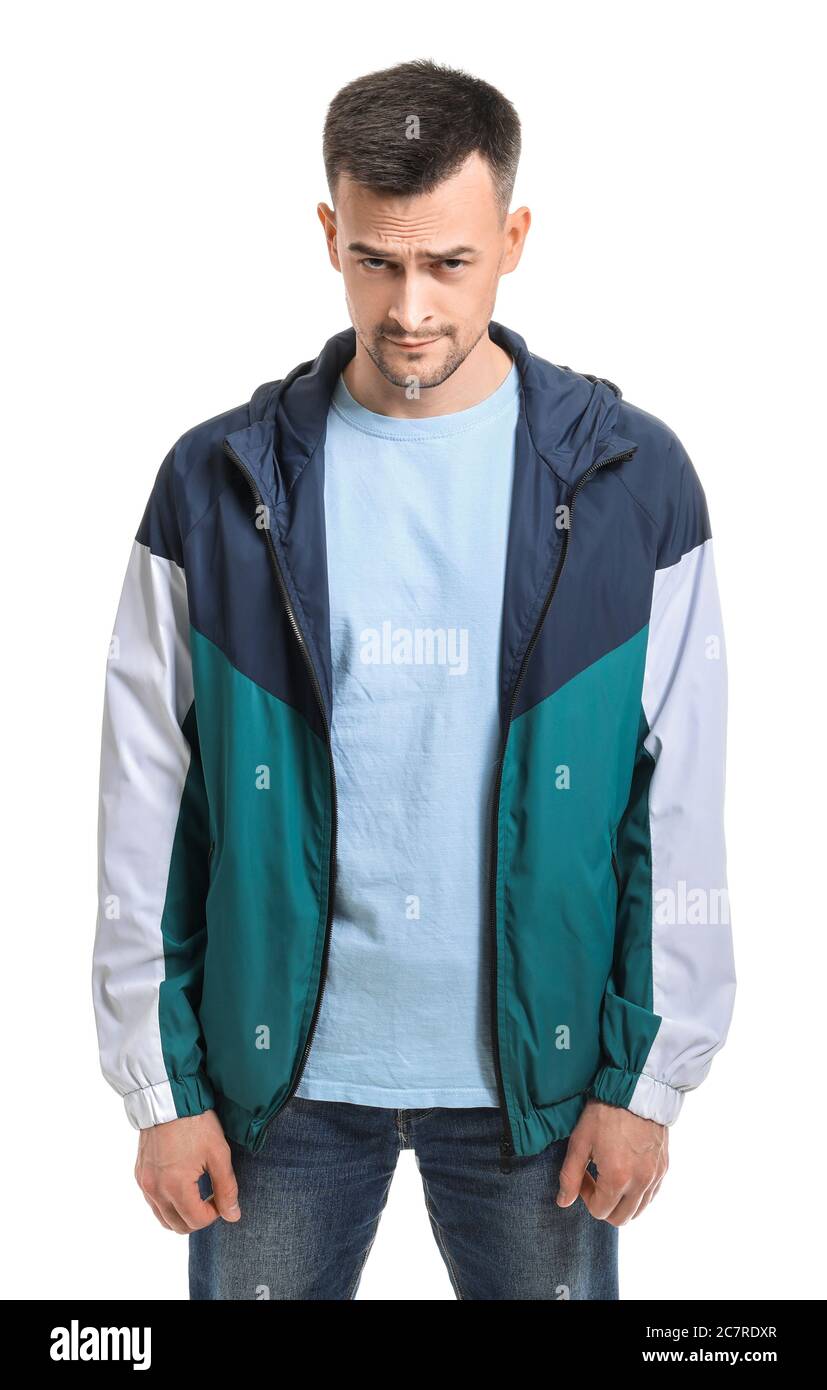 Portrait of guilty man on white background Stock Photo - Alamy