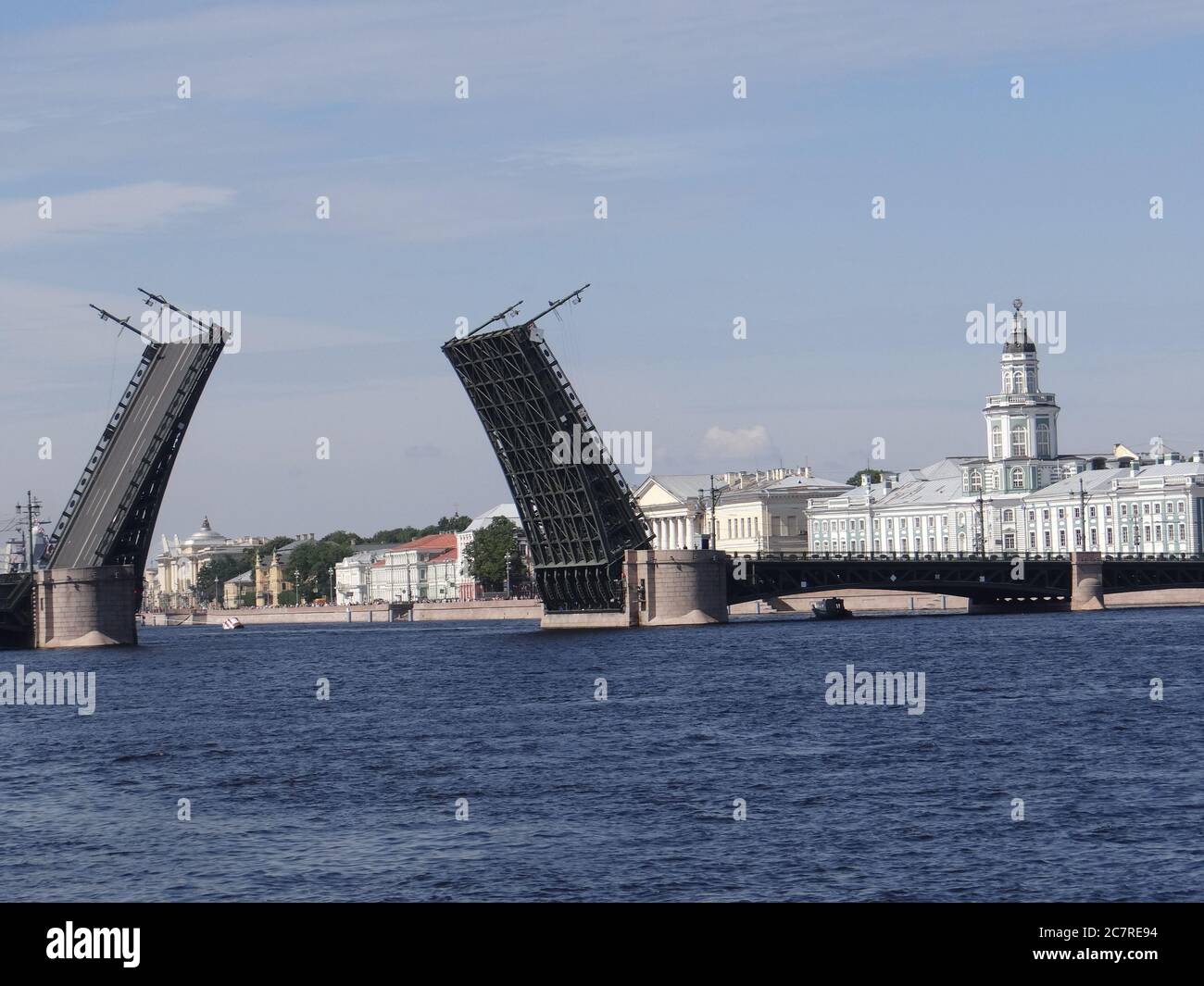 Many maritime ships went through opened bridges in St Petersburg for ...