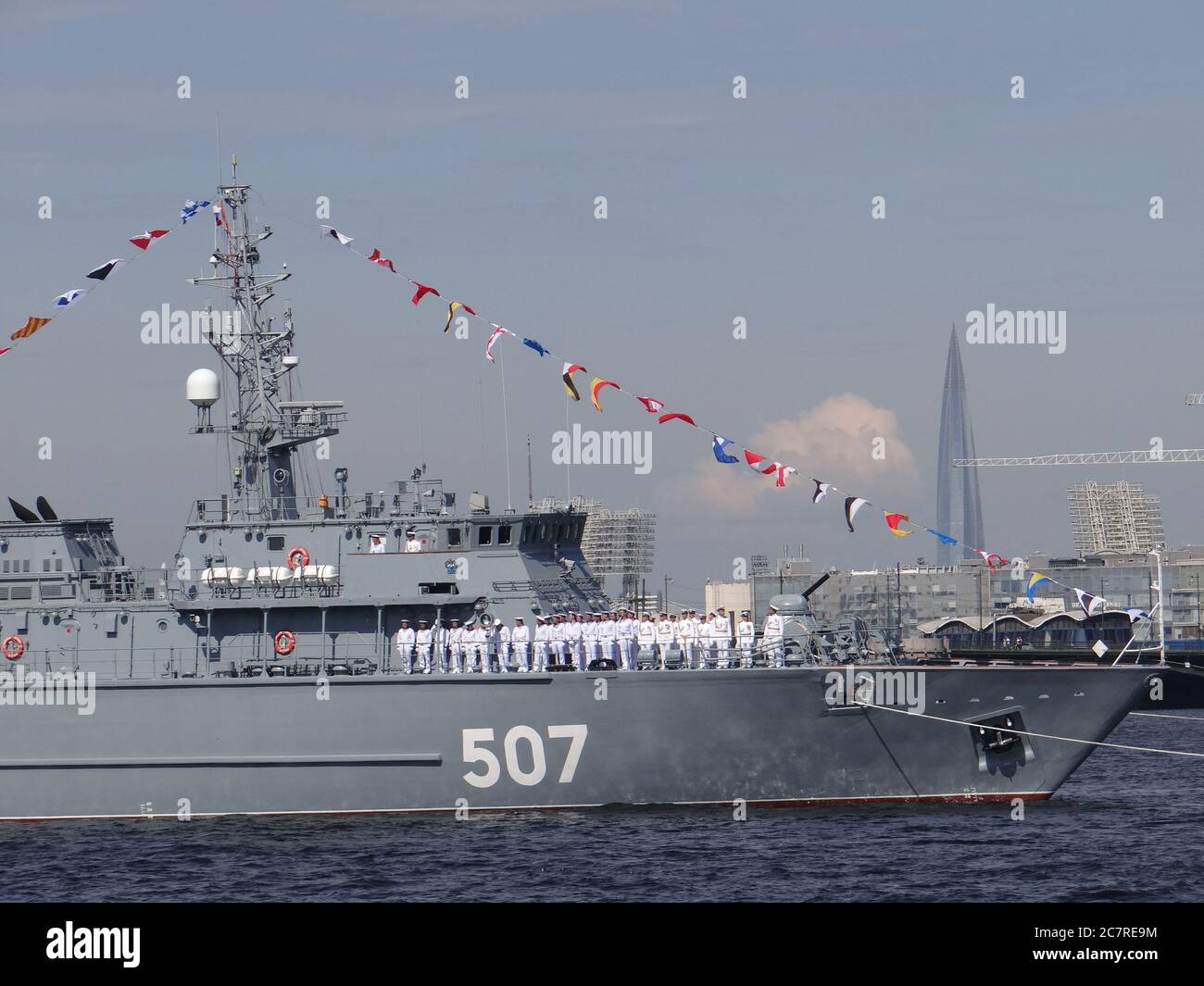 Many maritime ships went through opened bridges in St Petersburg for ...