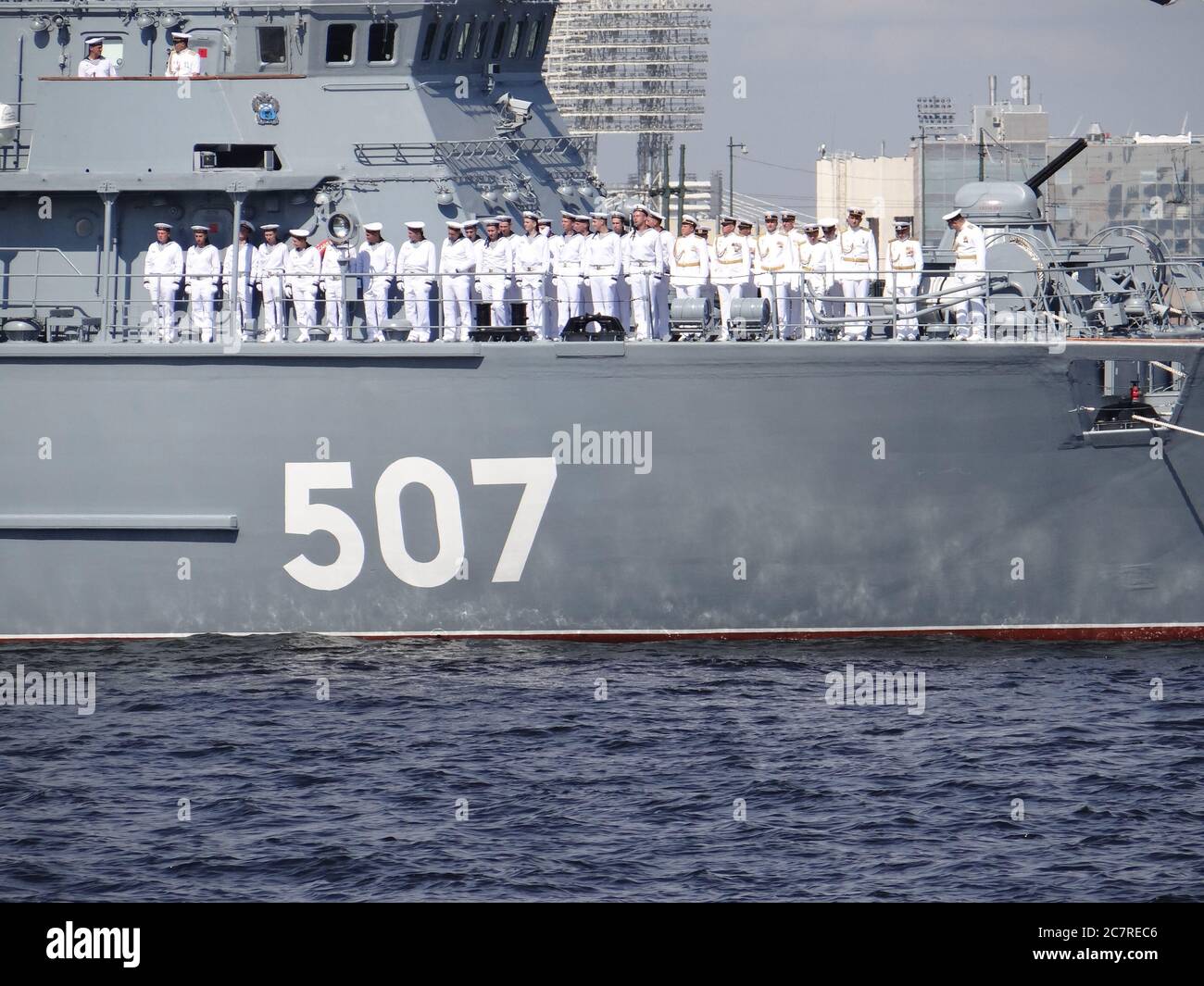 Many maritime ships went through opened bridges in St Petersburg for ...