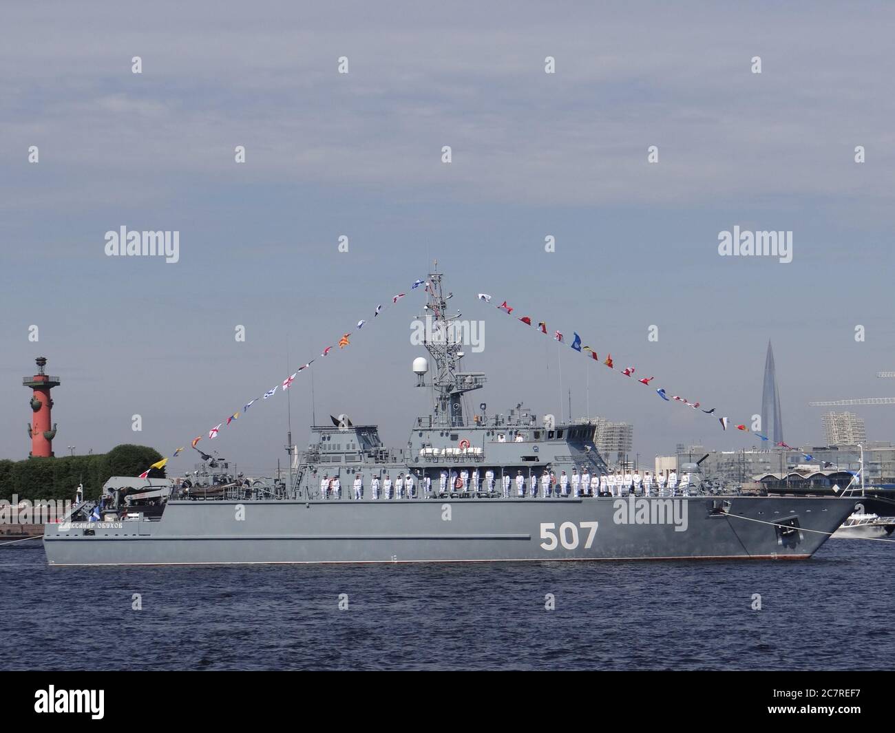 Many maritime ships went through opened bridges in St Petersburg for ...